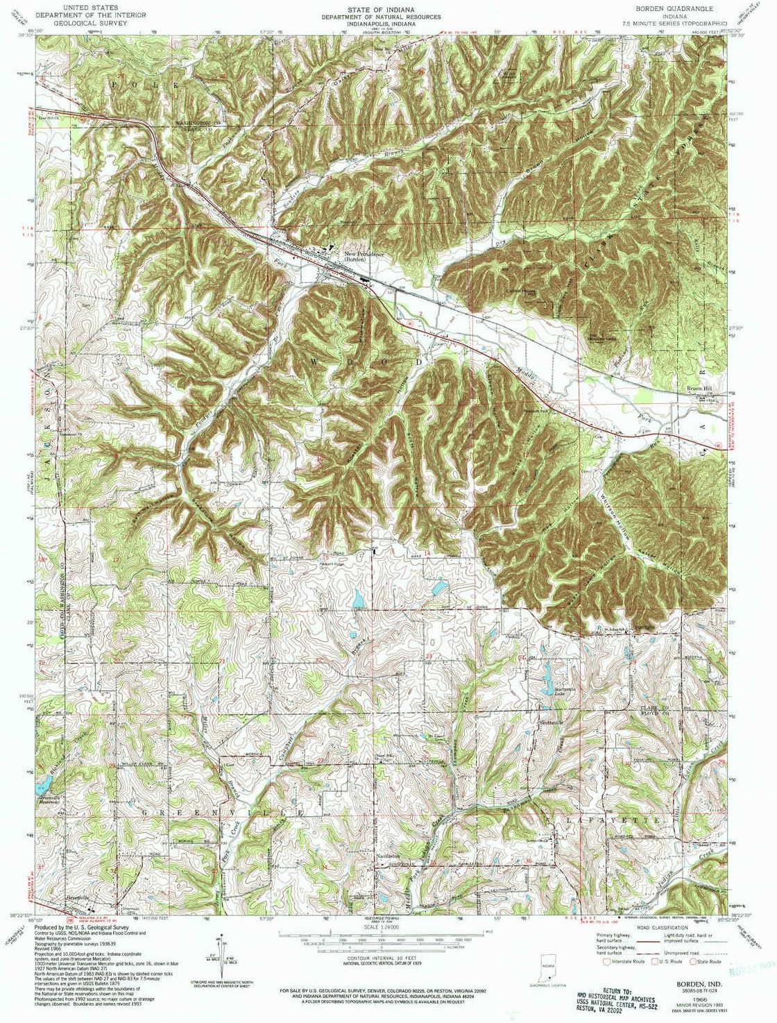 Amazon.com : YellowMaps Borden in topo map, 1:24000 Scale, 7.5 X 7.5 ...