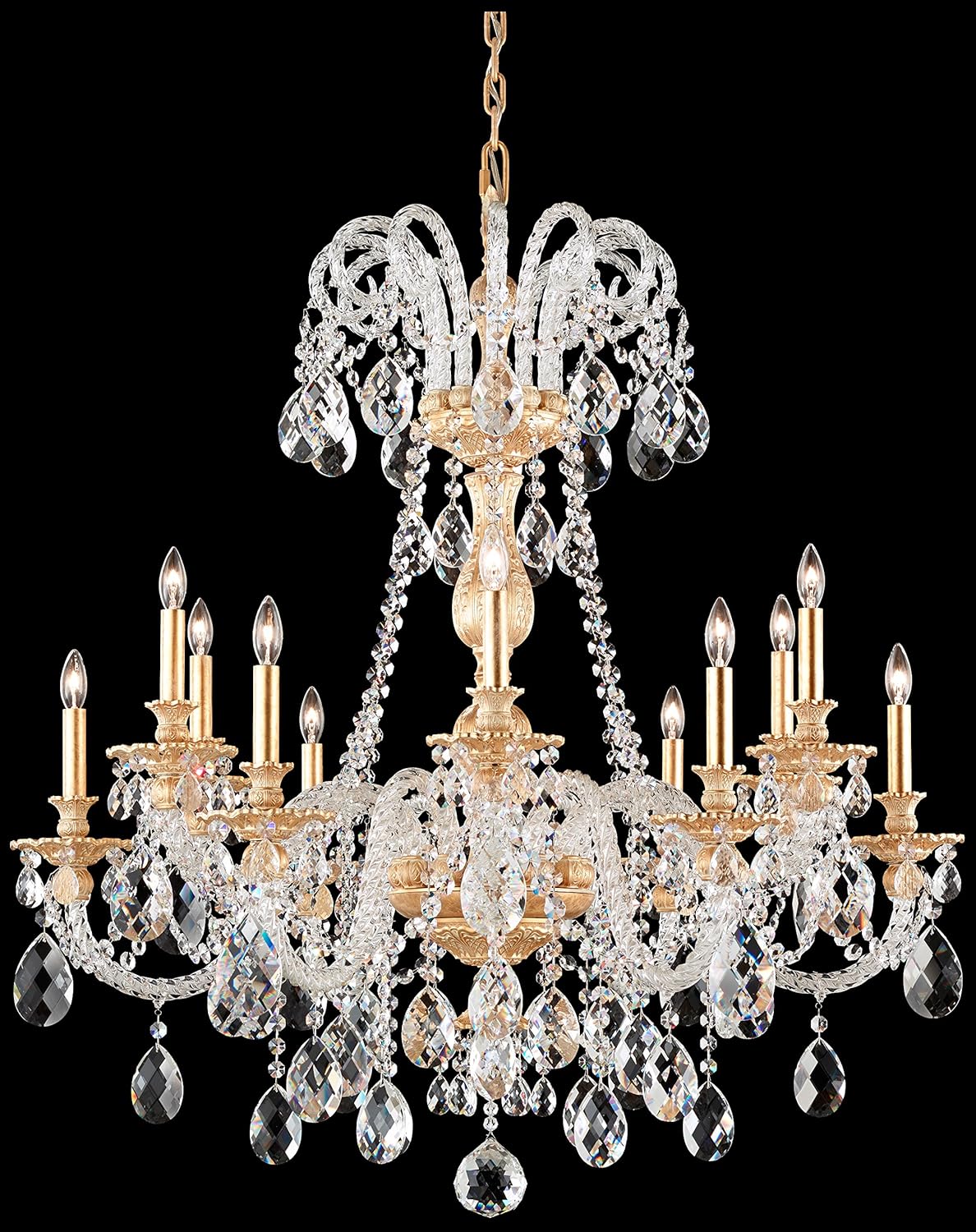 Schonbek 6312-86SH Swarovski Lighting Isabelle Chandelier, Midnight ...