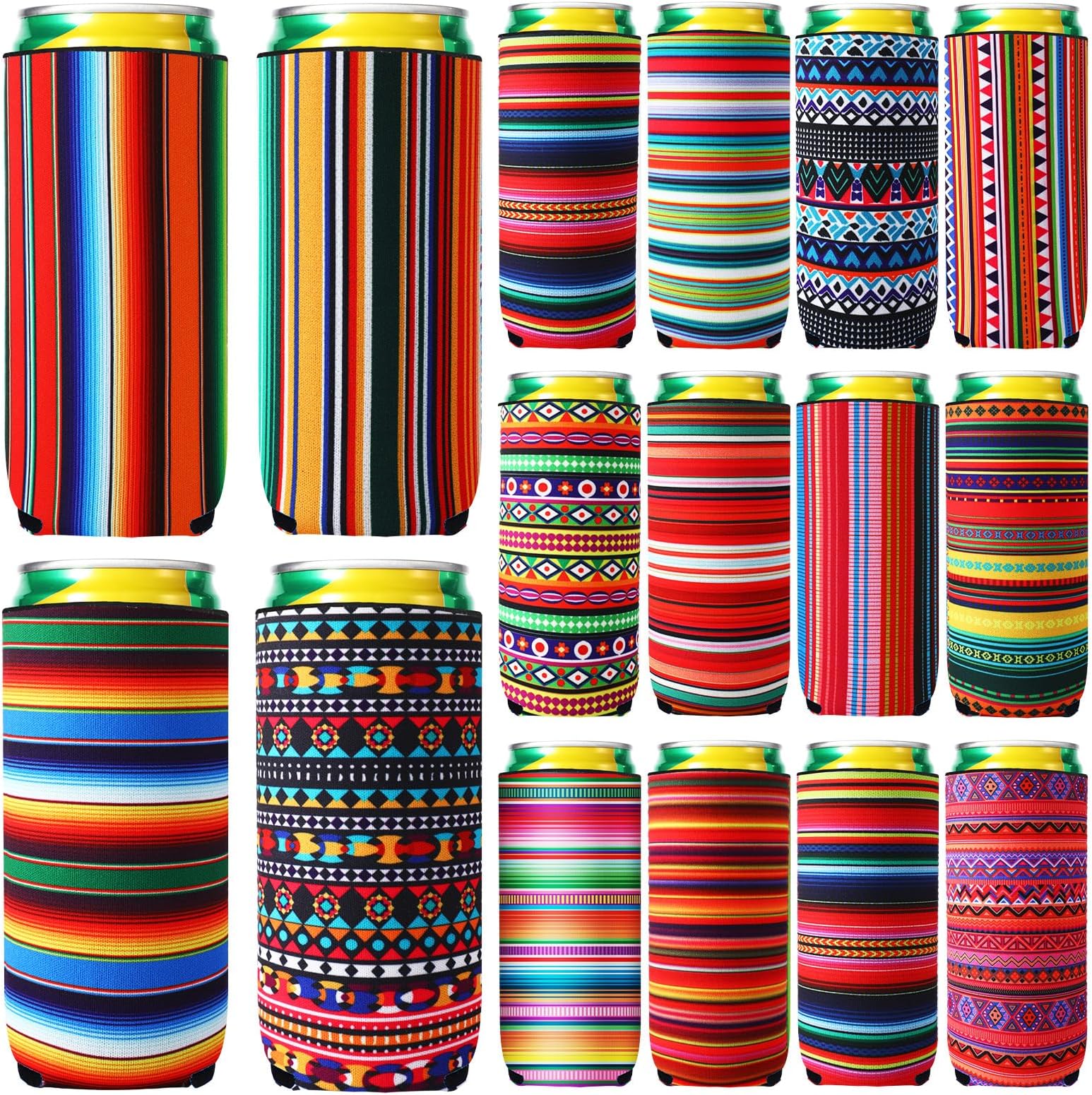 Amazon.com: Domensi 24 Pcs Mexican Can Cooler Sleeves Cinco De Mayo ...