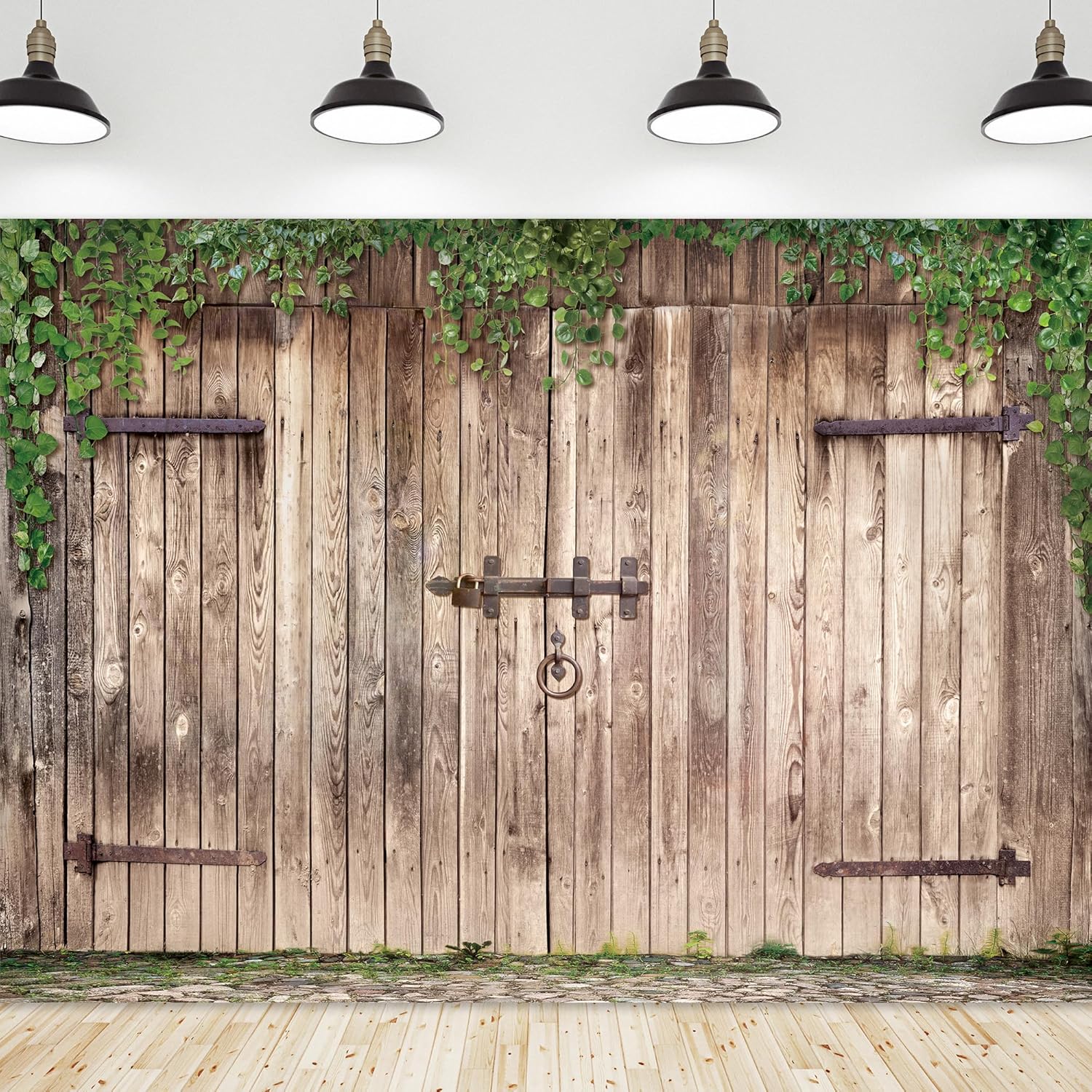 Amazon.com : Riyidecor Western Rustic Barn Backdrop Farmhouse Door Wood ...