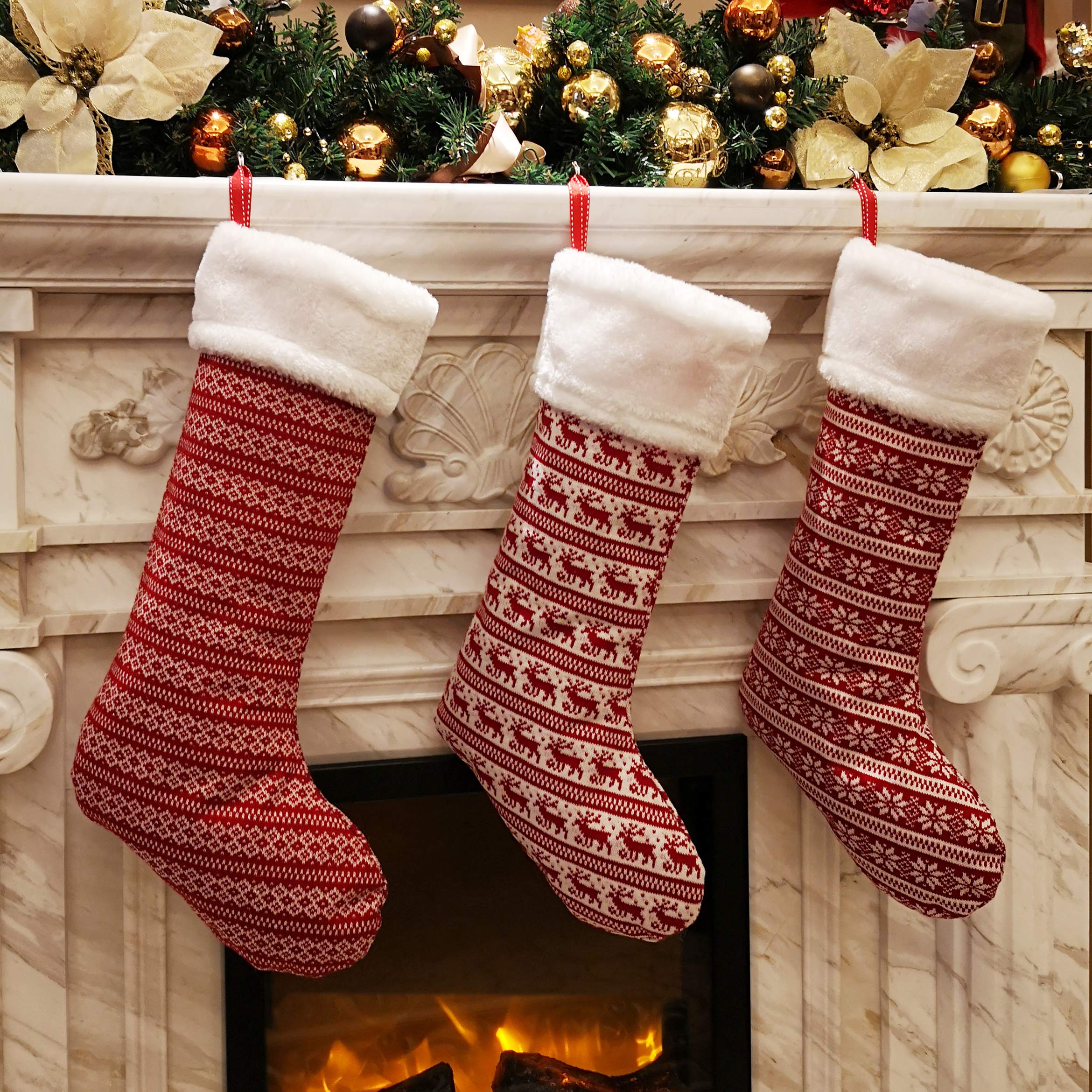 Vintage Knitted Christmas Stockings