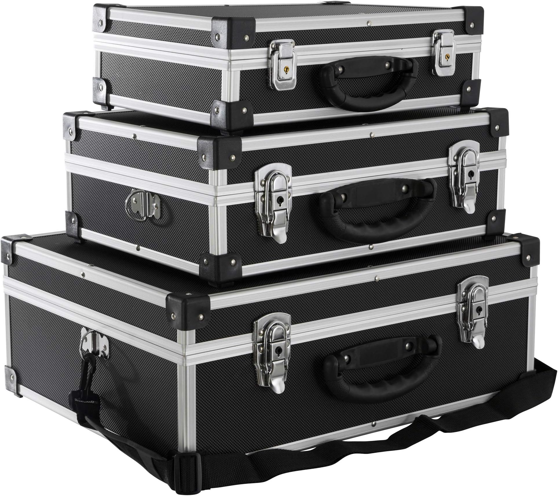 Arebos Set de 3 Valises de Transport en Aluminium – 200 L Volume Total ...