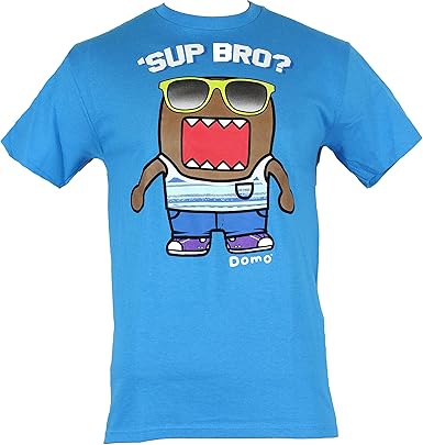 Domo Mens T-Shirt - 'Sup Bro SuperCool Domo In Glasses Image | Amazon.com