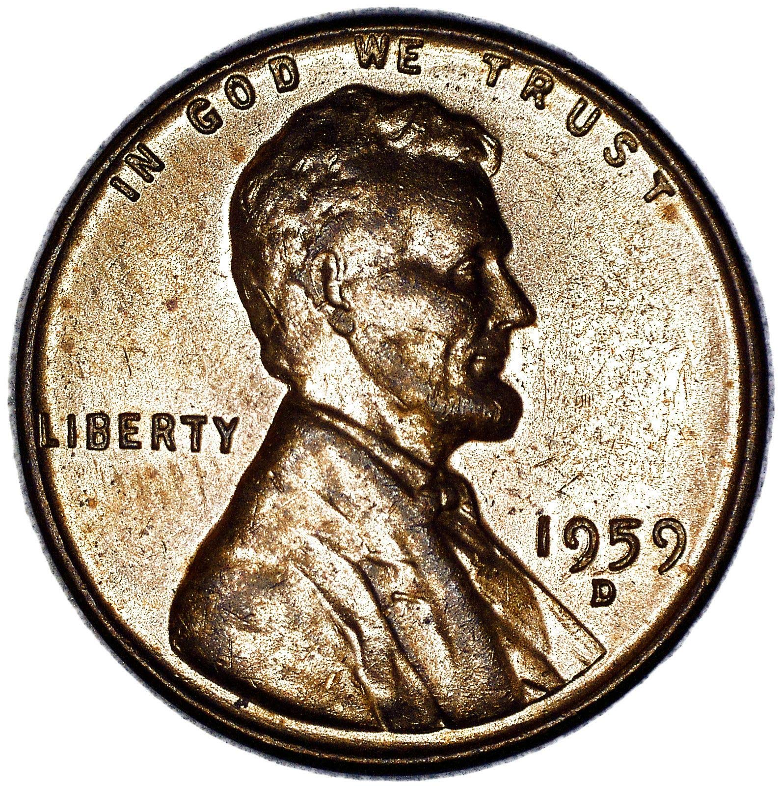 1959 D Penny 1959 D Lincoln Cent MS 64 (Near Gem) RED For Sale, Buy