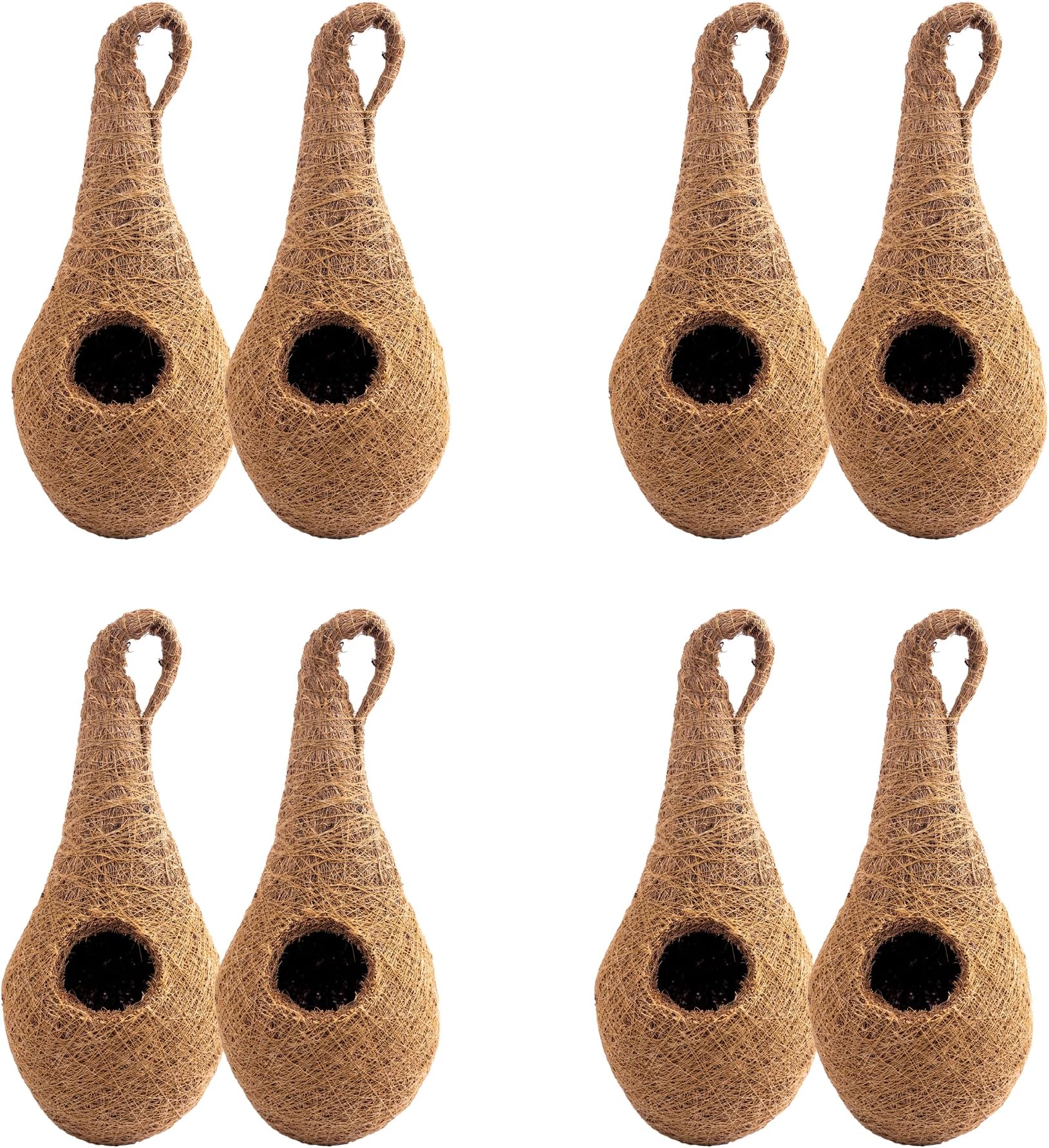 Handwoven Coir Bird Nest - Natural Hanging Birdhouse for Sparrows ...