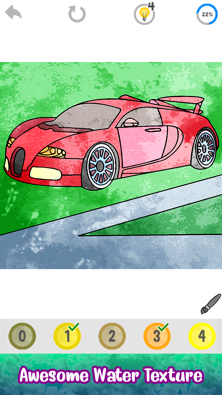 Super Cars Color by Number - Glitter, Crayon Pages Coloring Game - App ...