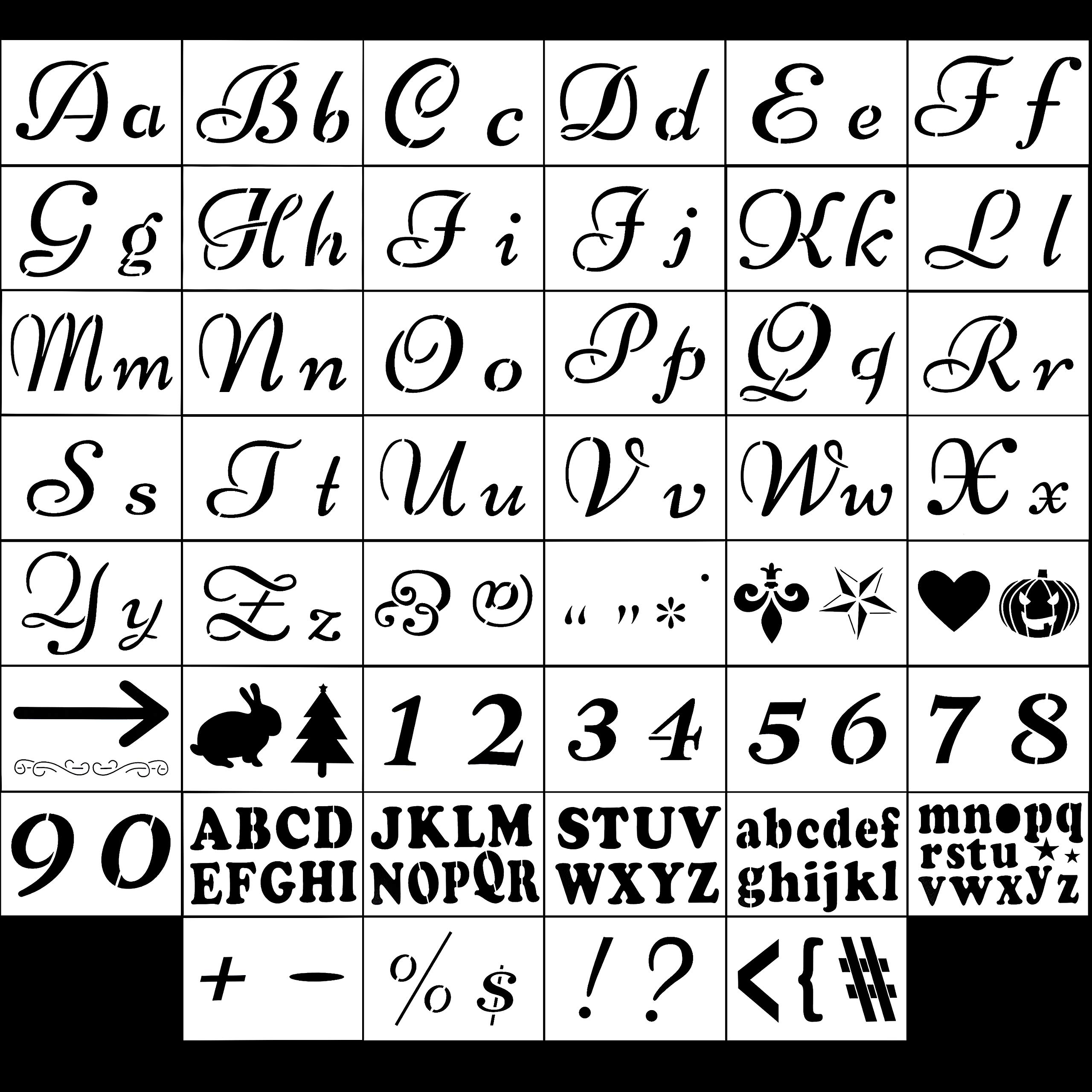 Buy SOTOGO 46 Pcs 25 Silk PET Letter Stencils for Painting on Wood ...