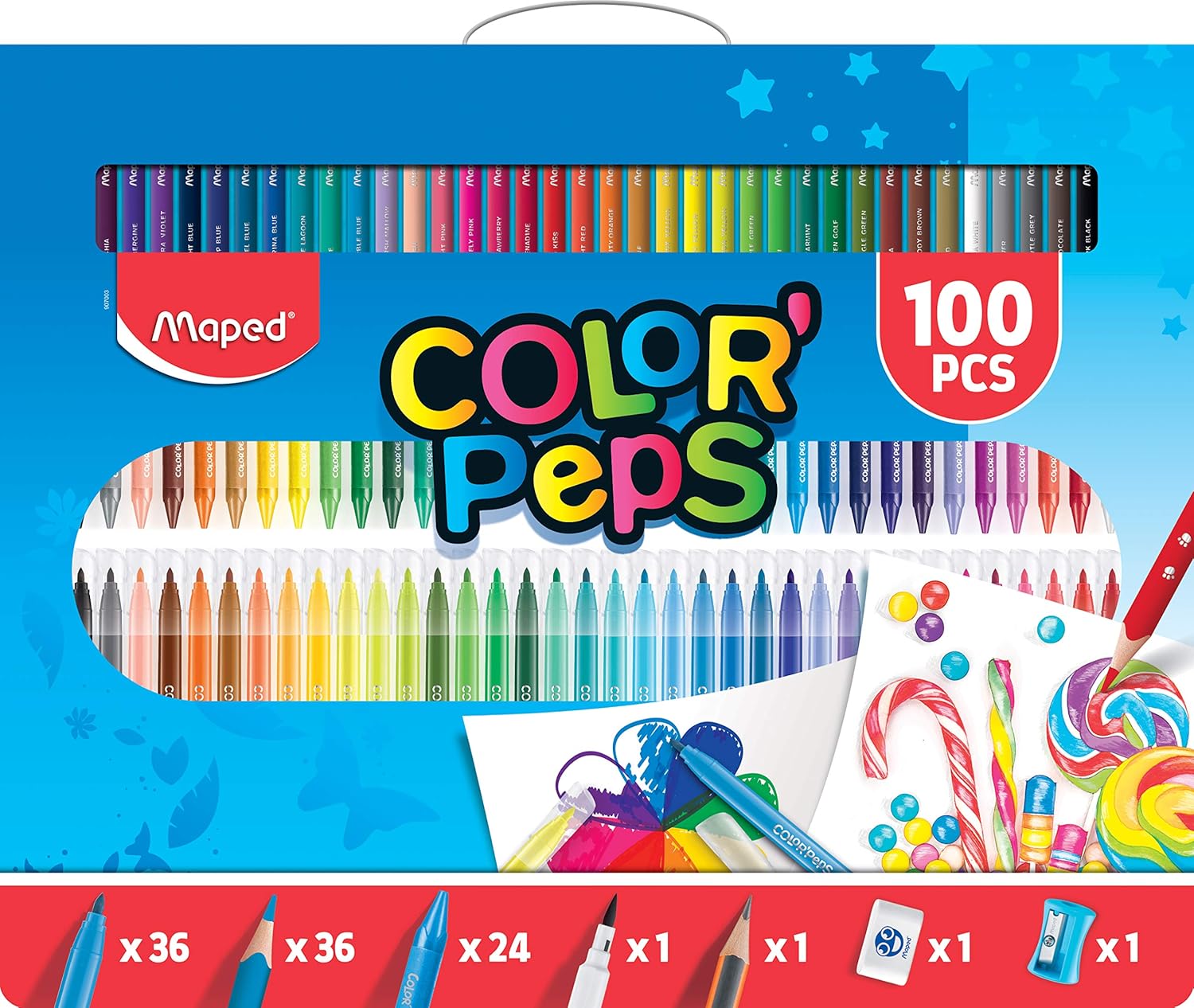 Colouring KIT 100 PCS COLORPEPS MAPED : Amazon.in: Toys & Games