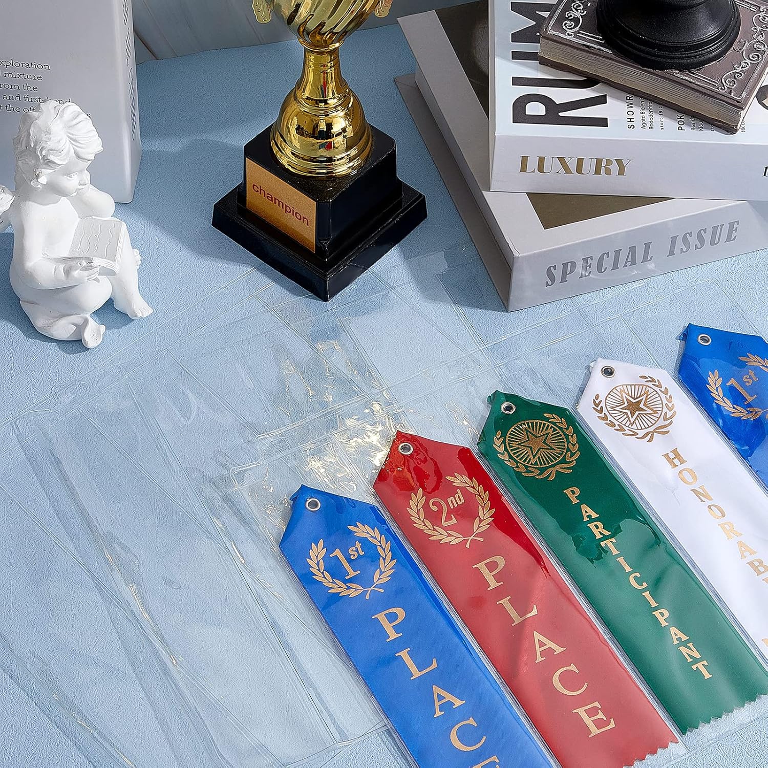 Trophy Case Henoyso Award Ribbon Organizer Holder Swimming Gymnastics ...