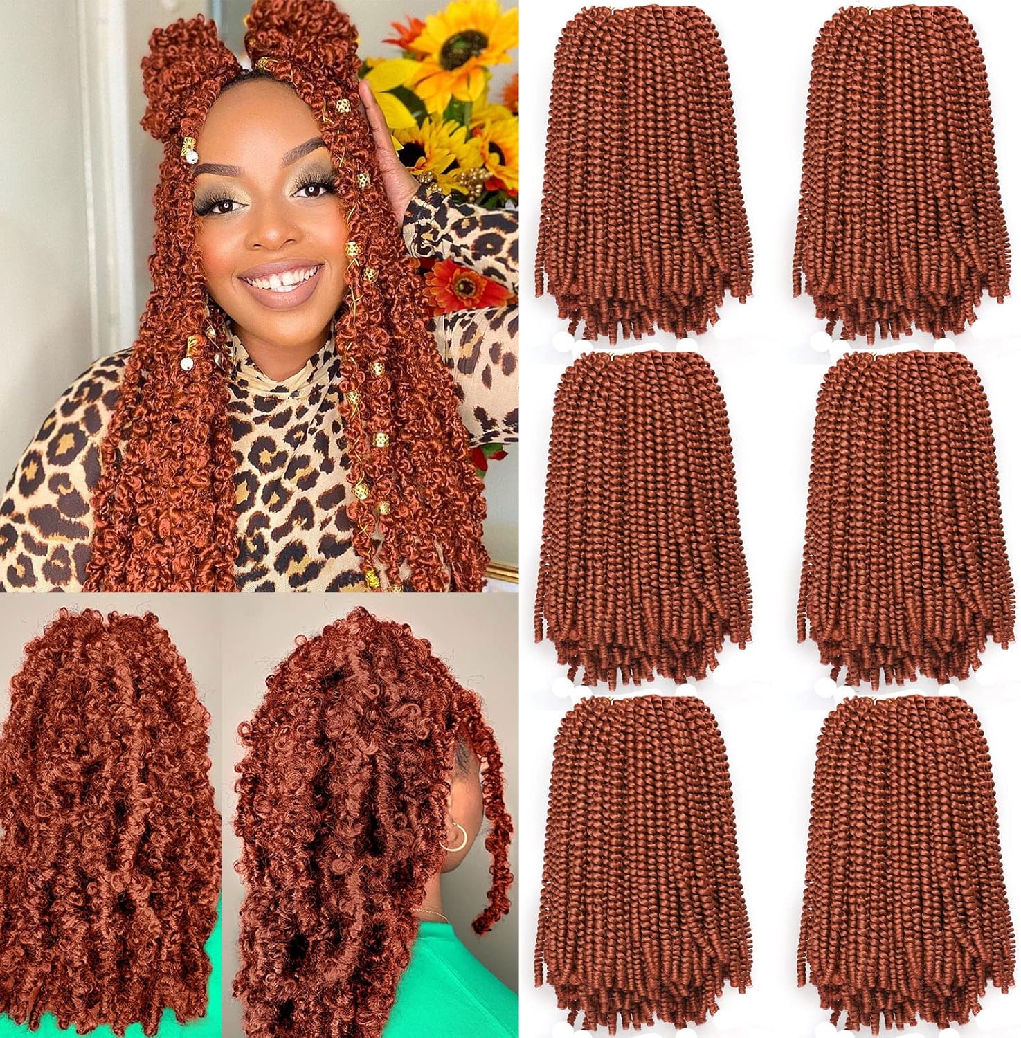 Xtrend 10 Inch Copper Red Spring Twist Hair For Butterfly Faux Locks ...
