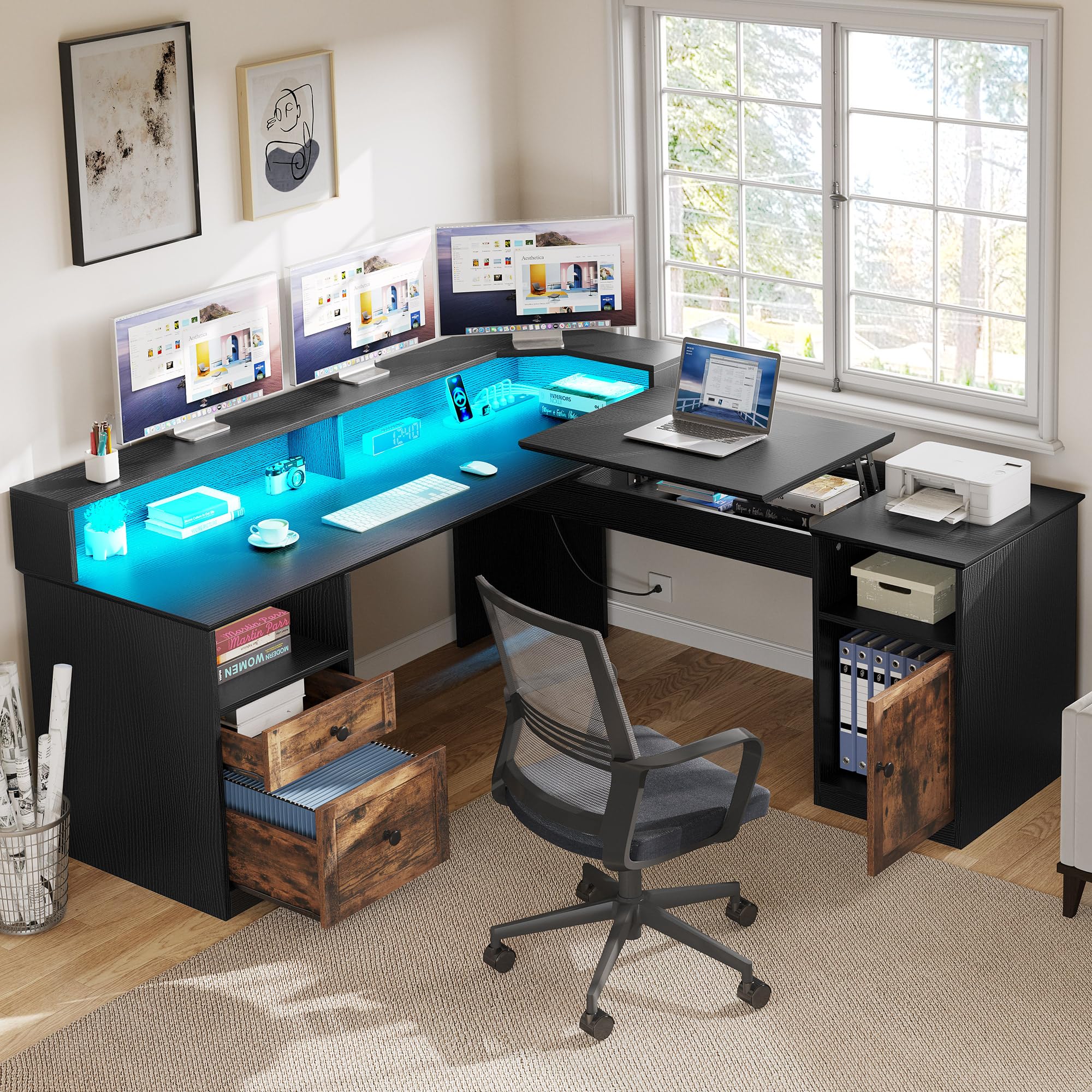 Snapklik.com : YITAHOME L Shaped Desk