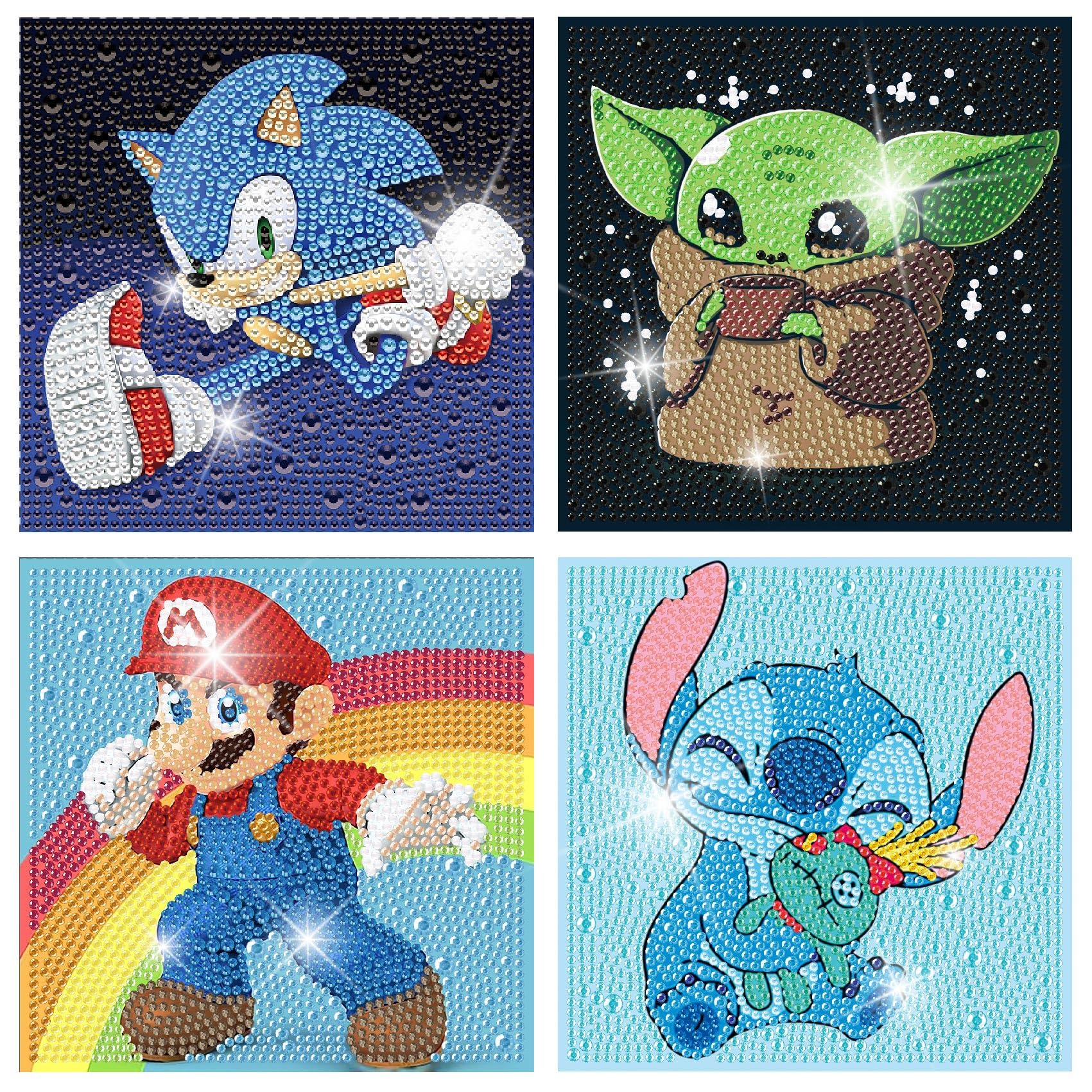 Amazon.com: DotGlam 4Pcs 5D Diamond Painting Kits for Kids Ages 4-12 ...