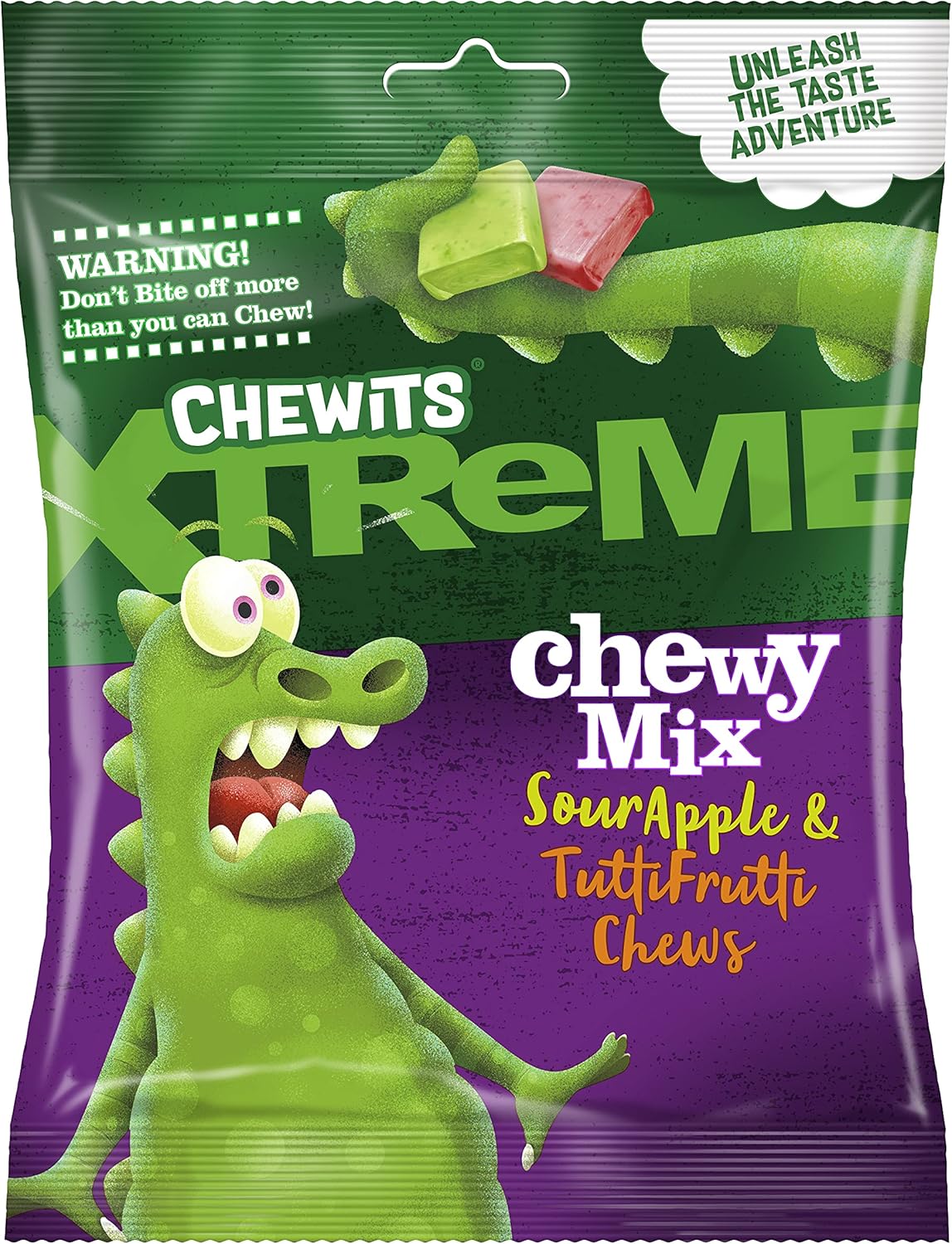 Chewits Extreme Chewmix Sweets, Sour Apple and Tutti Frutti, 180g ...