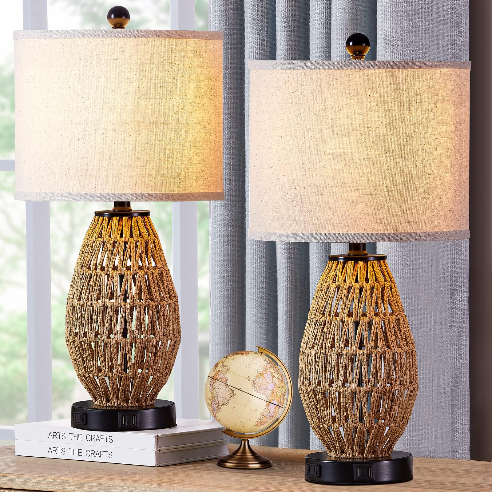 Amazon.com: Table Lamp, 3 Way Dimmable Table Lamps Set of 2, Touch ...