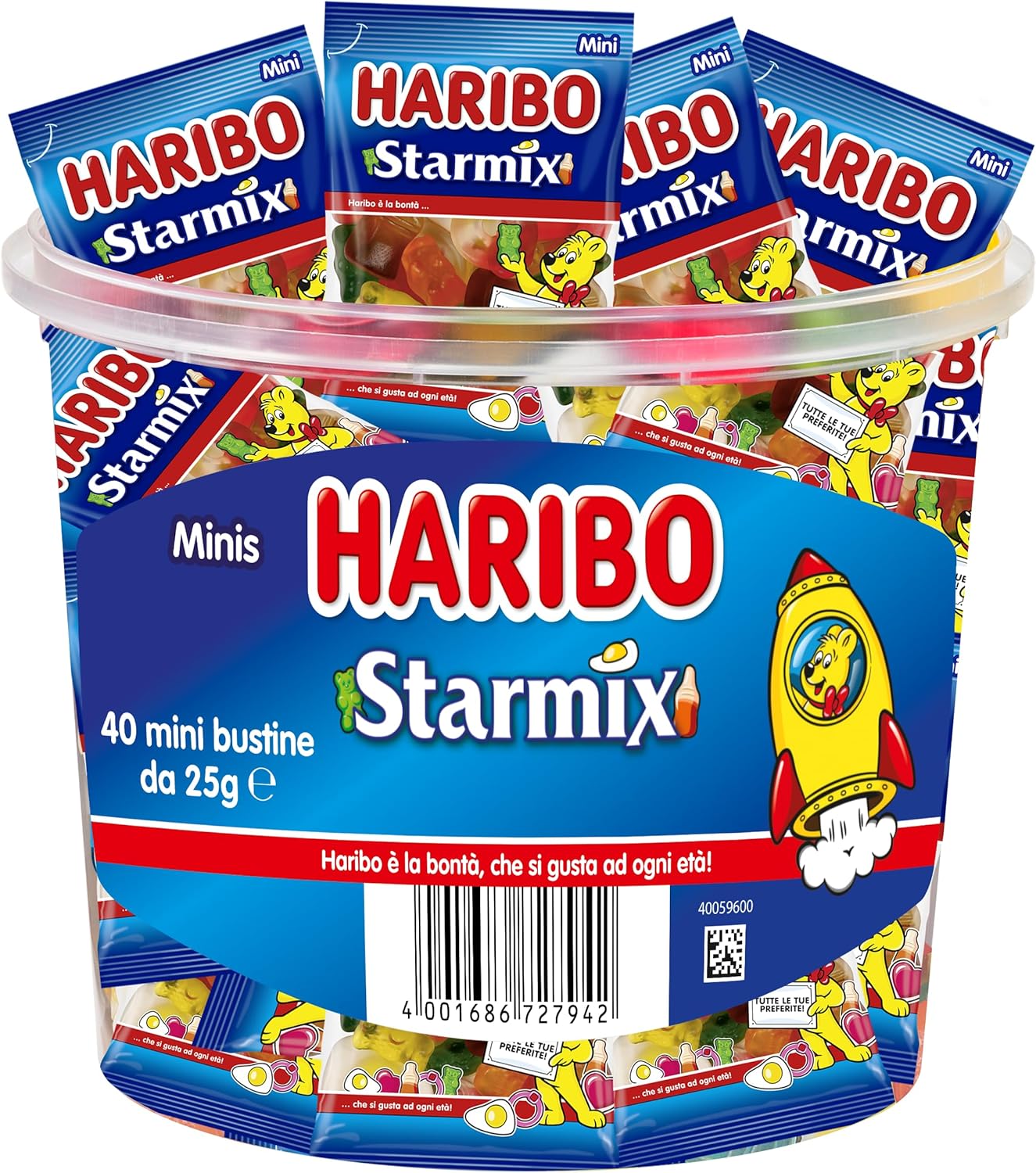Haribo Starmix, 40 Haribo Mini Bustine da 25gr, Caramelle Gommose, Gusto Frutta, Ideali per ...