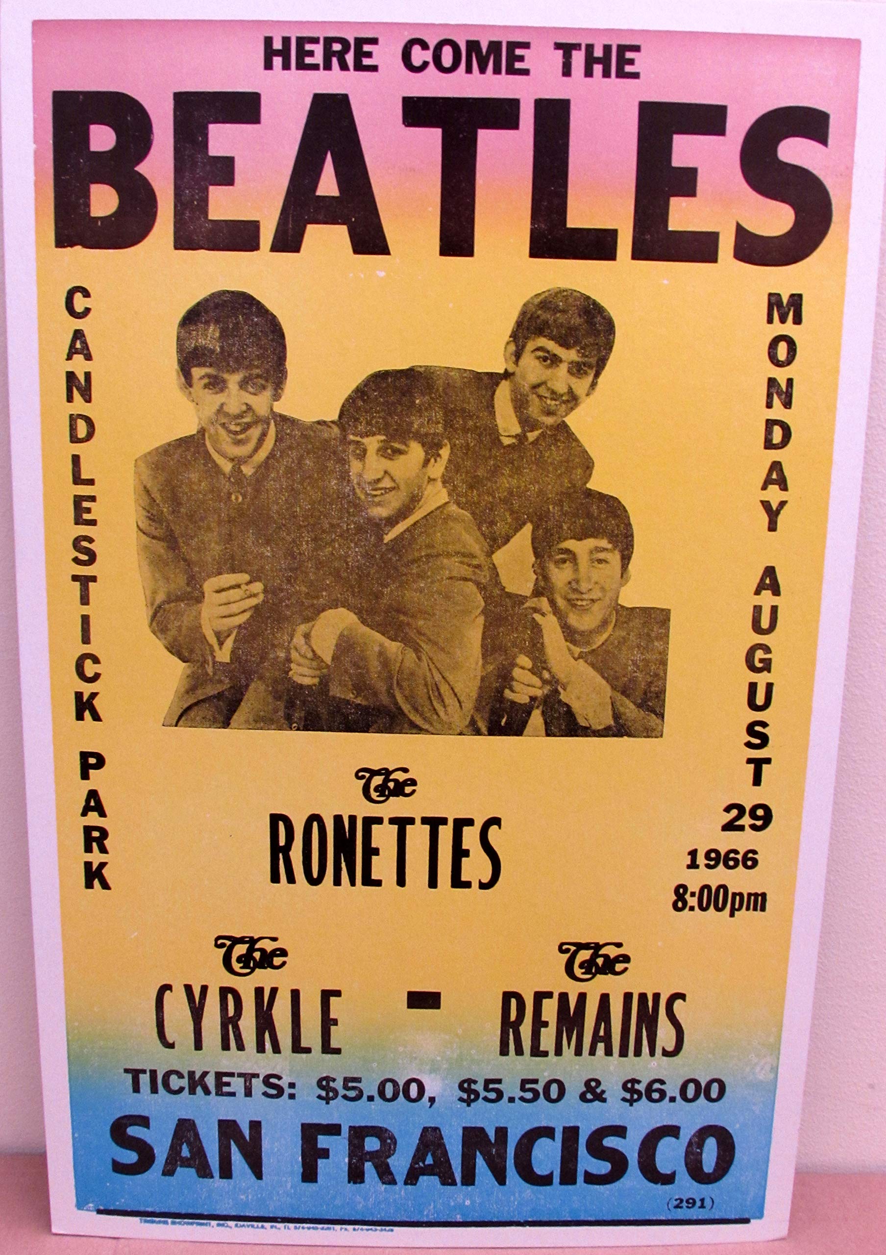 Vintage Concert Poster Beatles