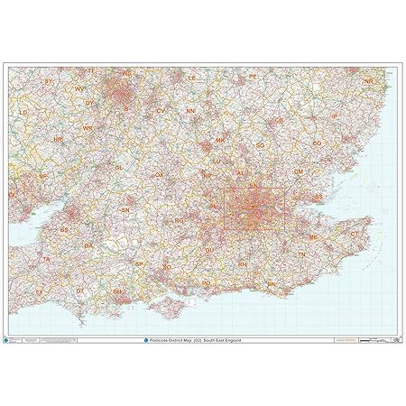 UK White Postcode Areas Medium Wall Map - Paper : Amazon.co.uk ...