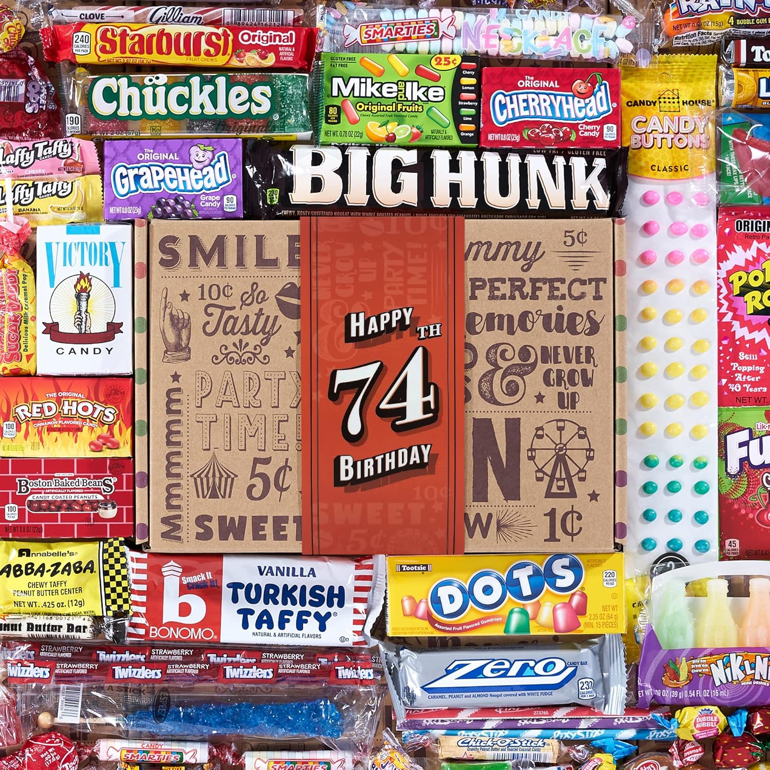Amazon.com : Vintage Candy Co. 1950 Deluxe 74th Birthday Candy Care ...