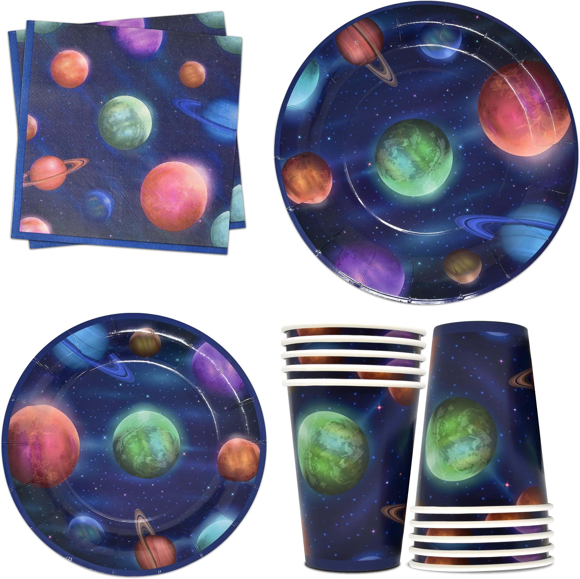 Amazon.com: Oojami Outer Space Birthday Party Pack Outer Space 9 ...