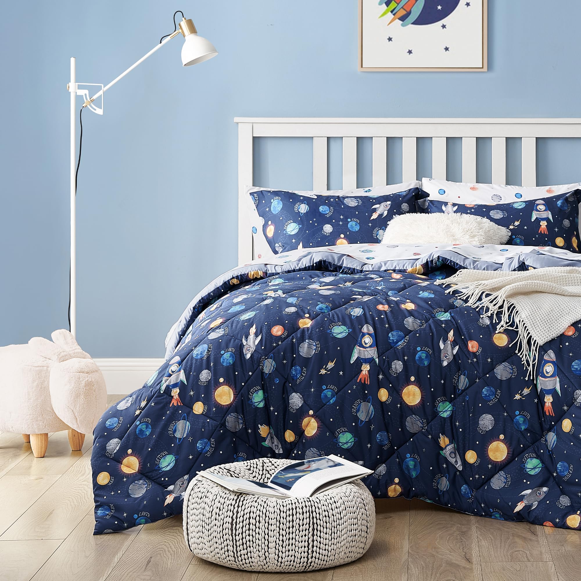Amazon.com: UMCHORD Kids Bedding Set for Boys, Twin Size 5 Pieces Space ...