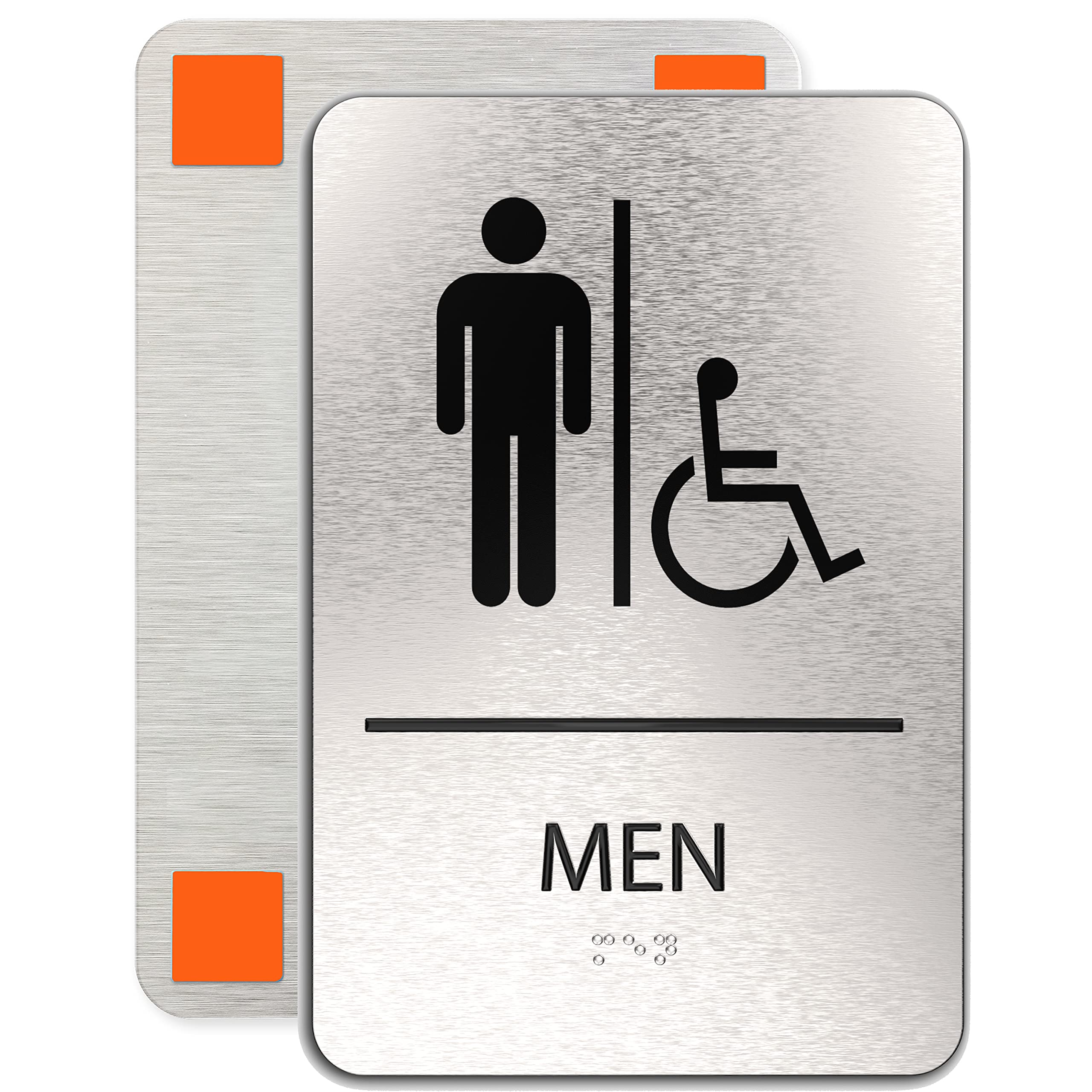 Amazon.com: ADASigns Men Restroom Sign – 6" x 9" Durable Brushed ...
