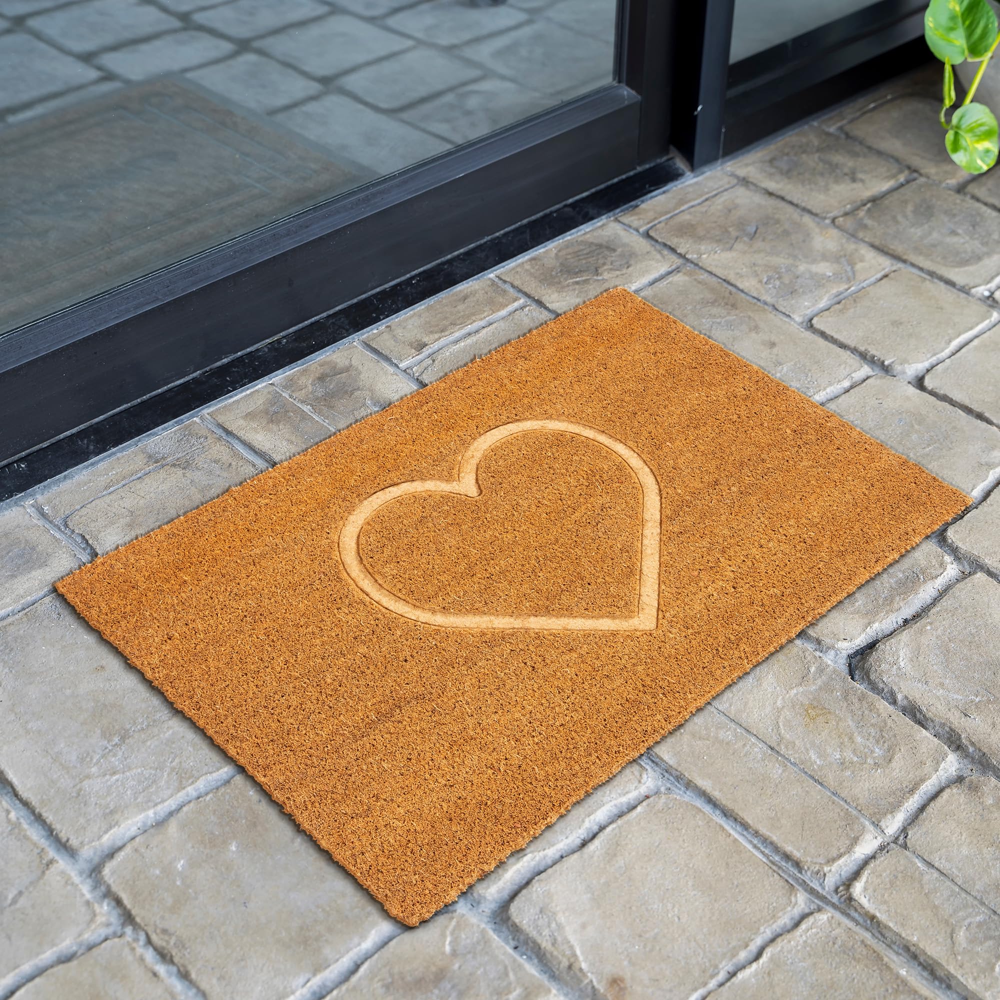 1 x RAW Customer Returns Rugs More Premium Coir Doormat Embossed Heart ...