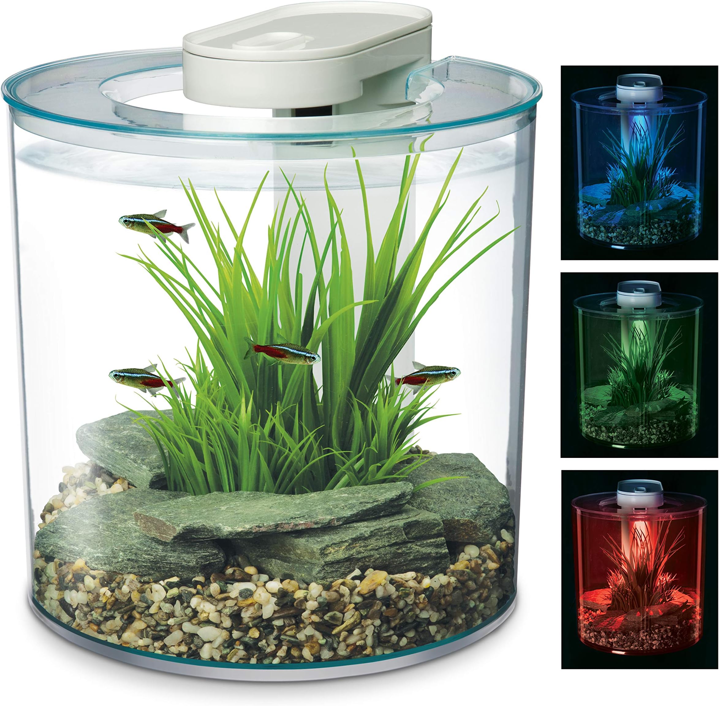 Marina 360 Aquarium with Remote Control LED Lighting, Multi-colour, 10 ...