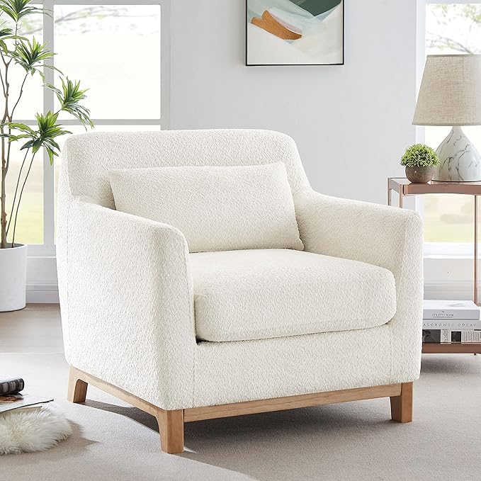 Amazon.com: VANOMi Extra Deep Accent Chair, Fabric Upholstered Comfy ...