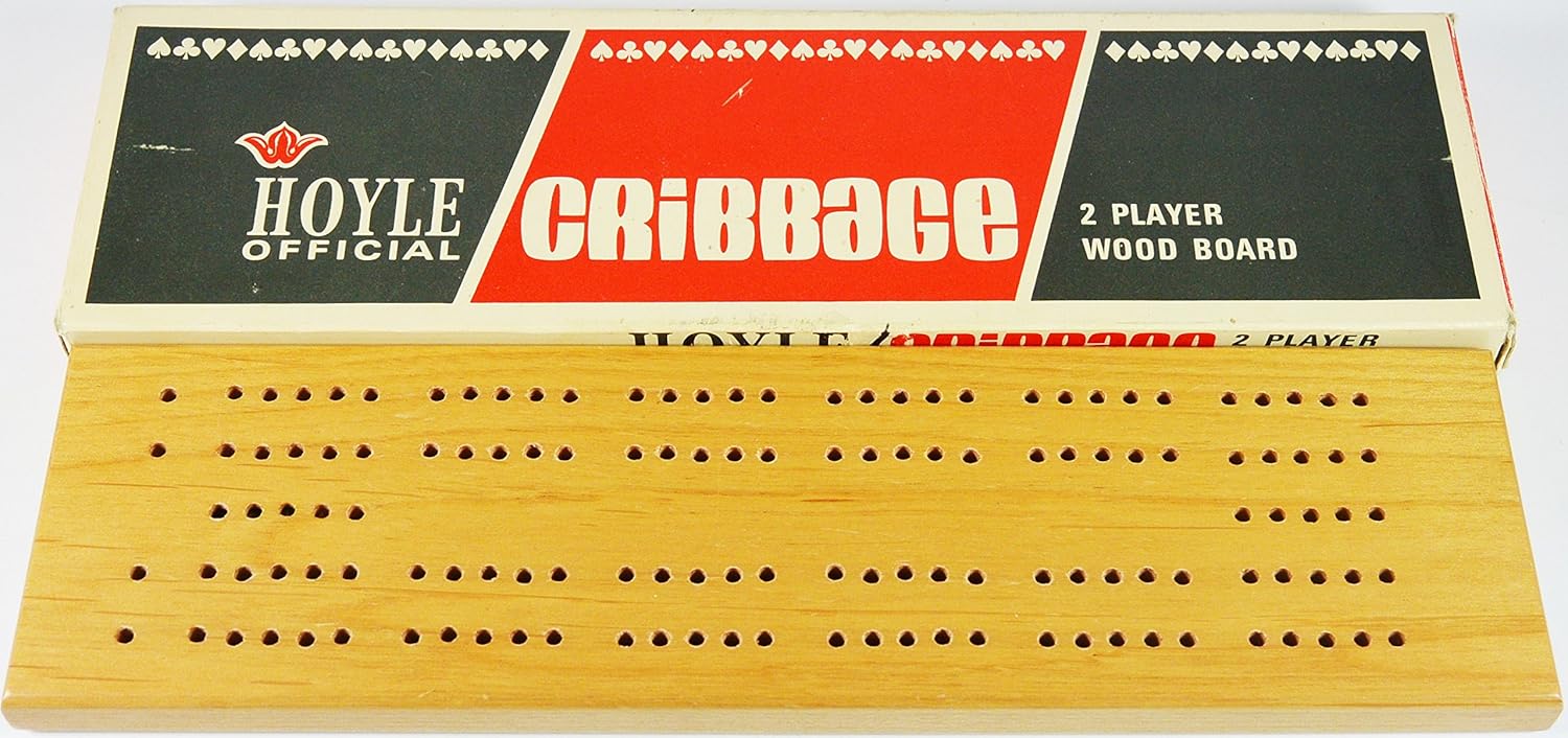 Amazon.com: Vintage Hoyle # 5011 Wooden Cribbage Board with 6 Pegs and ...