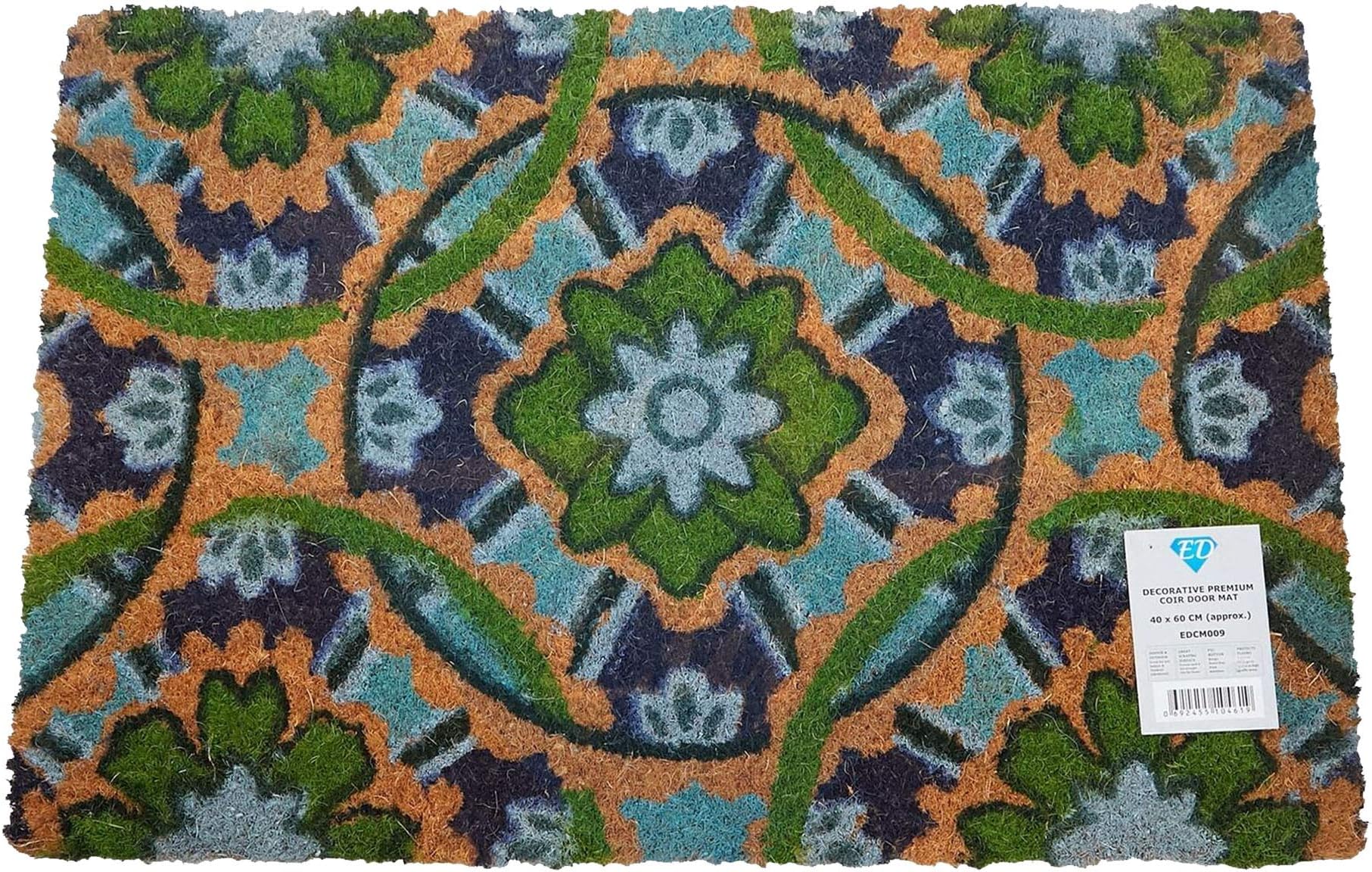 Coco & Coir Door Mats Indoor/Outdoor | Non Slip Bold Poppy Design ...