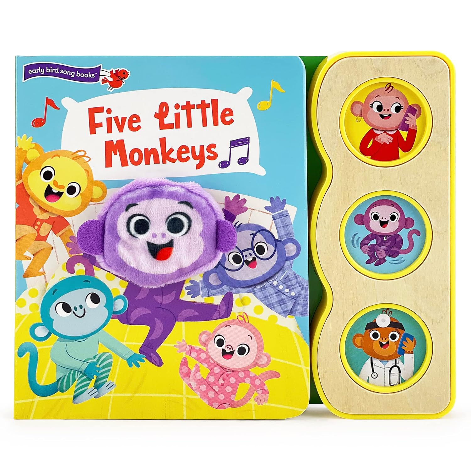 Amazon.com: Five Little Monkeys Finger Puppet Sound Book for Babies and ...