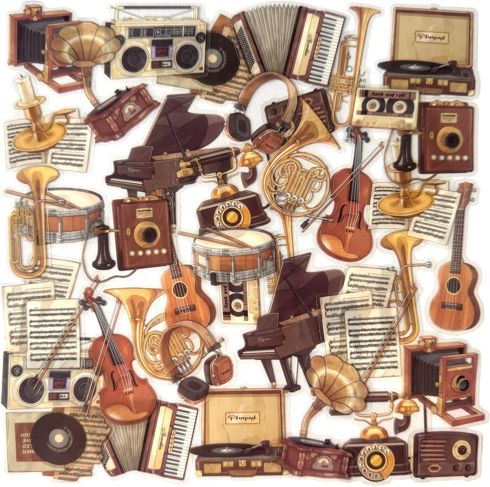 Amazon.com: Violin Stickers 61Pcs Musical Instrument Music Lovers ...