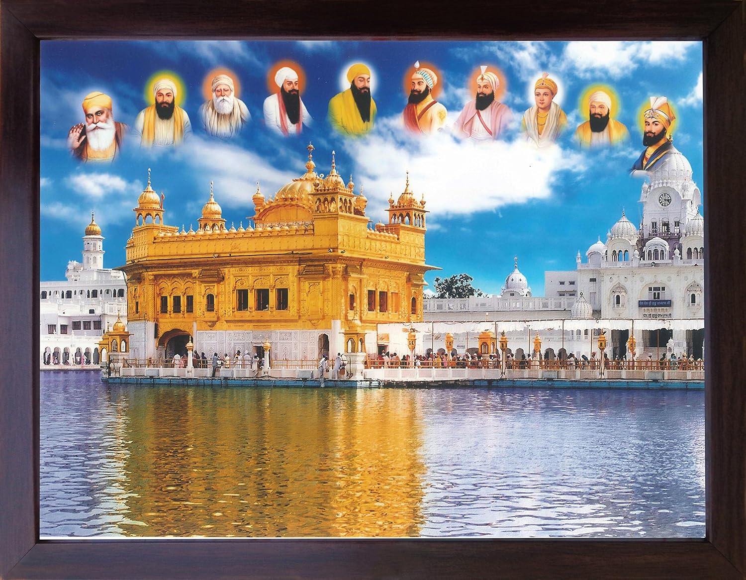 Amazon.com: HandicraftStore Sikh Guru Blessing Poster, Golden Temple ...