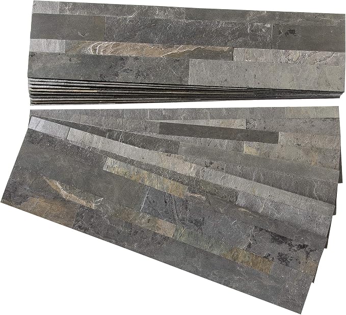 Aspect Peel and Stick Stone Overlay Kitchen Backsplash - Iron Slate ...