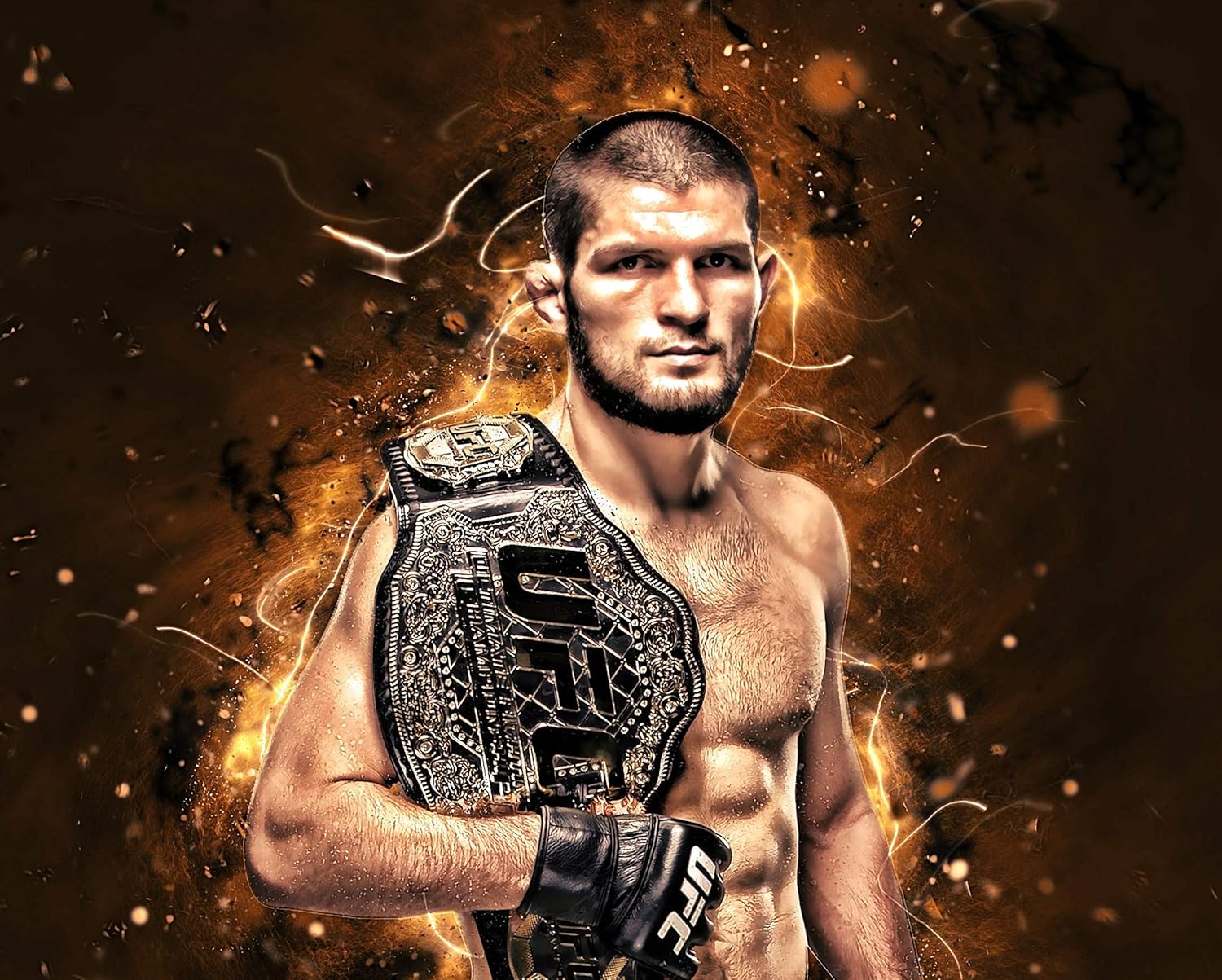 Khabib Nurmagomedov Poster Print, UFC, MMA Fighter, Canvas Art, Real ...