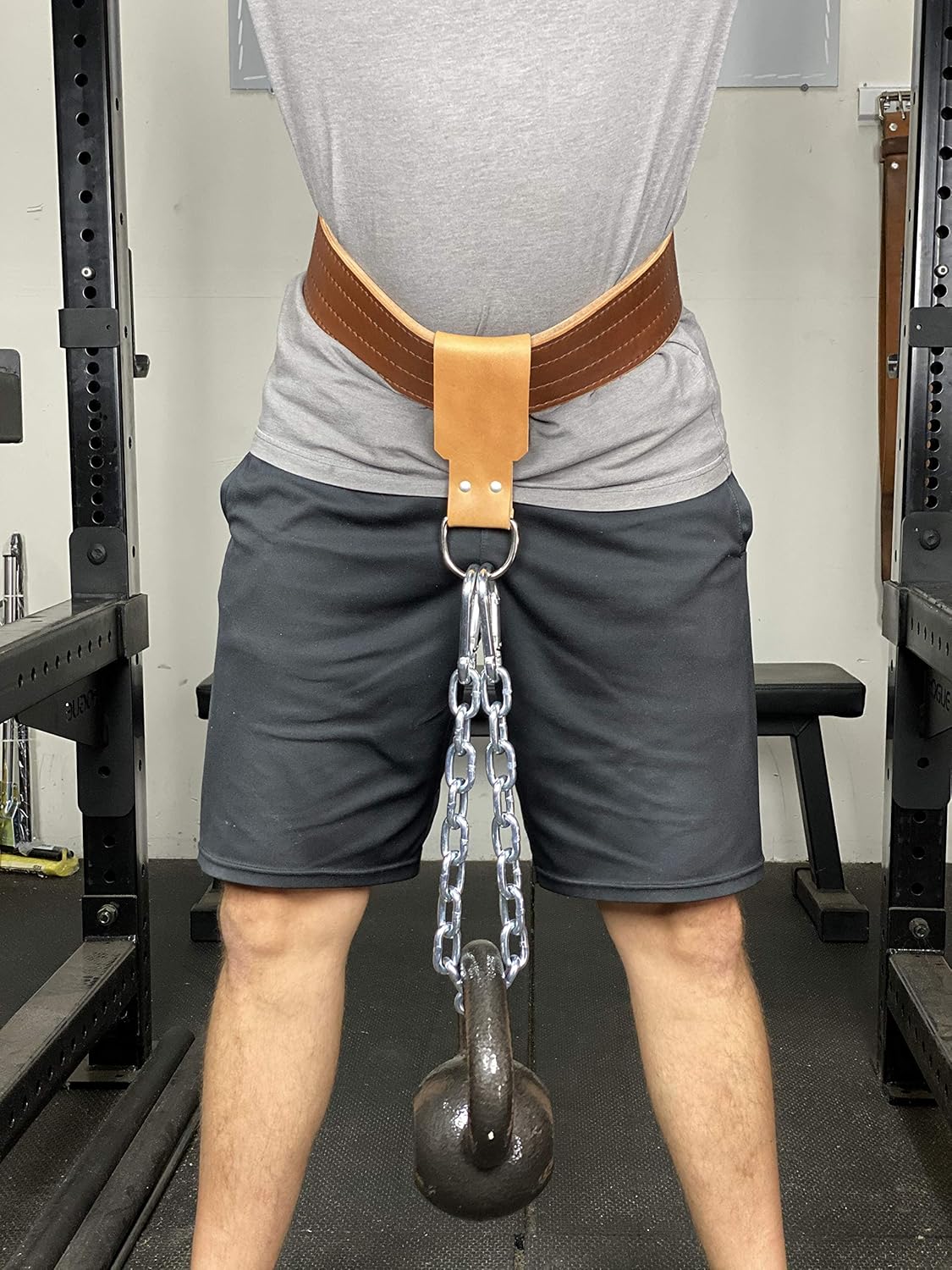 Buy Leather Dip Belt Strap with Chain for Weight Lifting - for Weighted ...