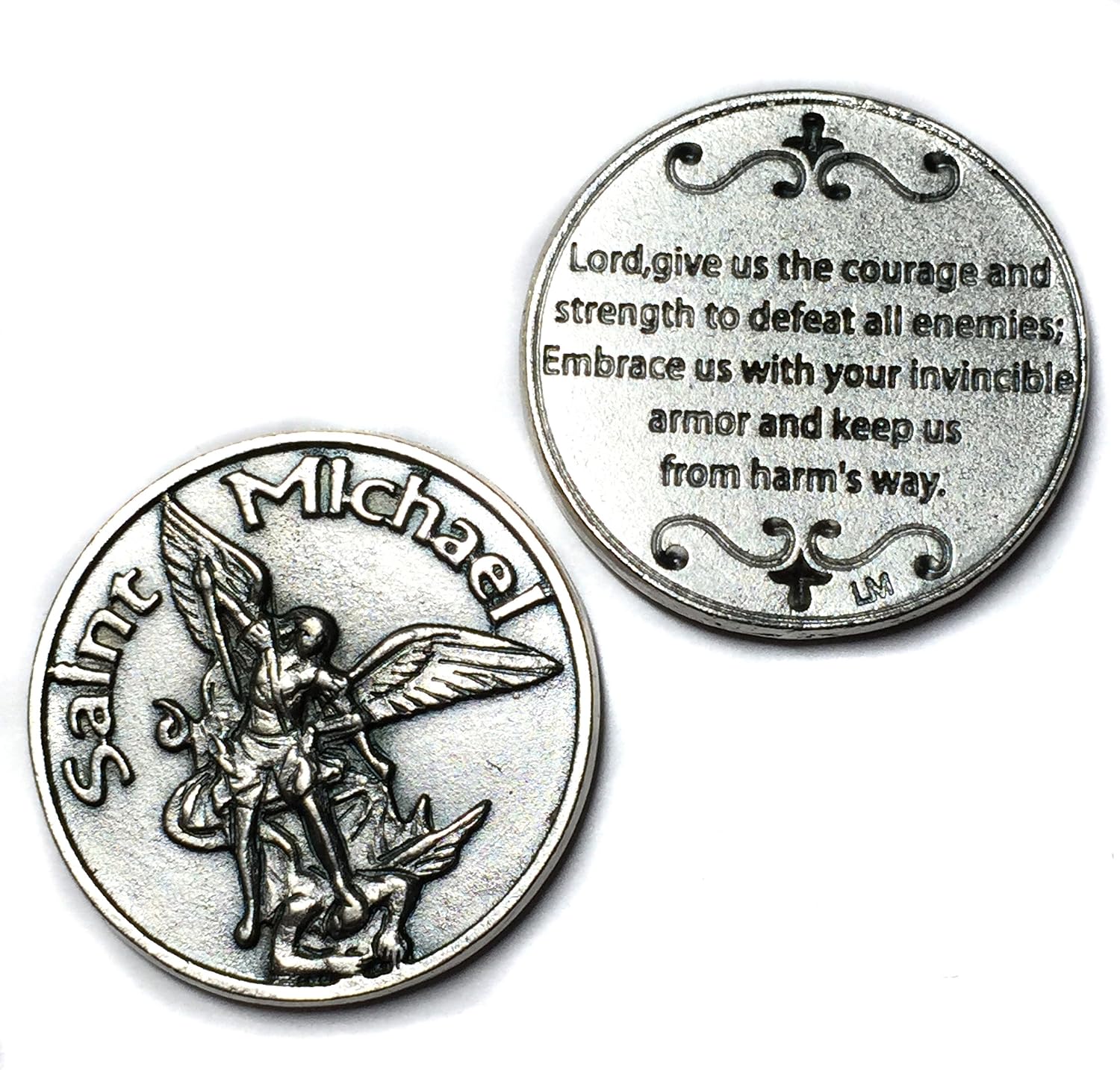 Amazon.com: Saint St Michael Archangel Pocket Token Protection Protect ...