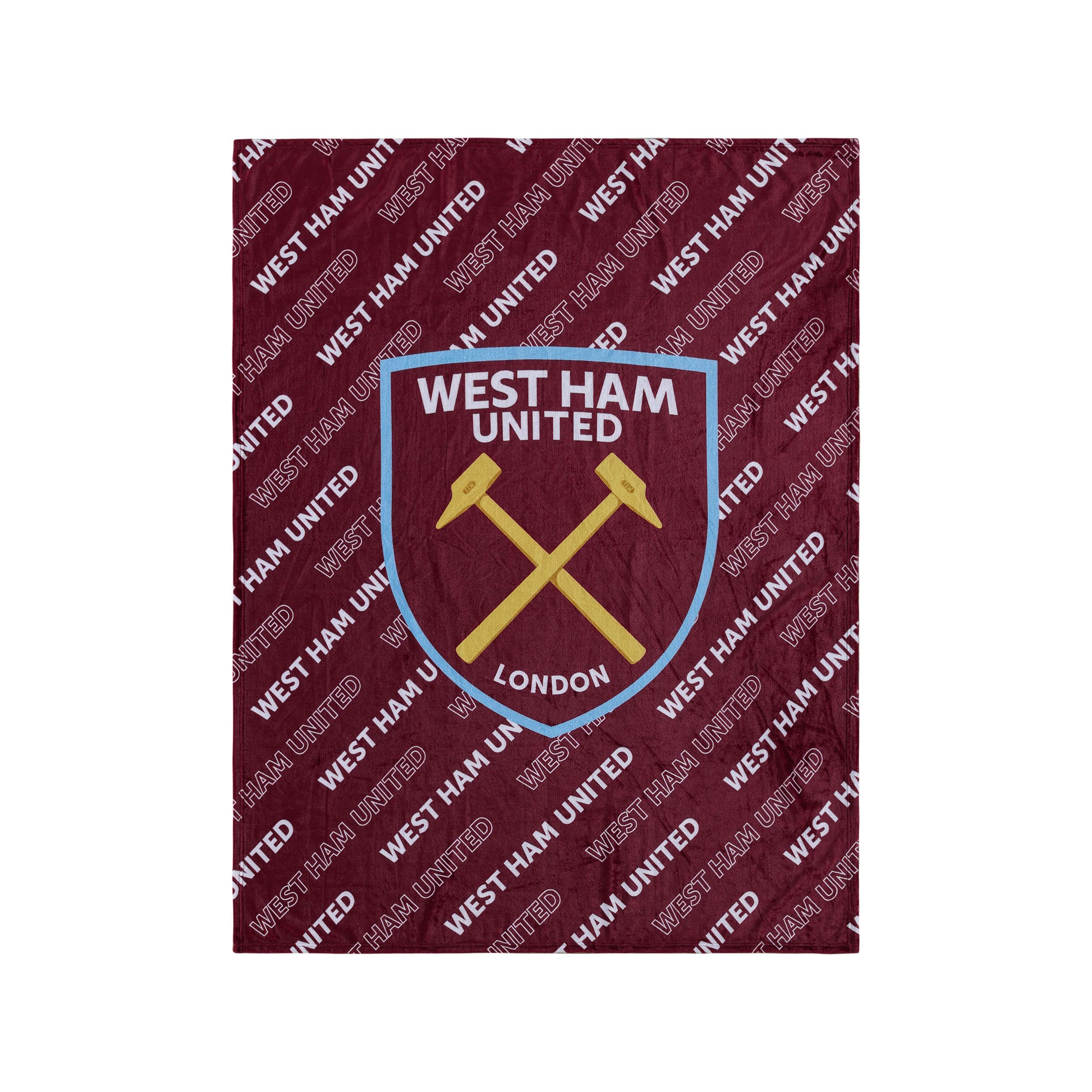 FOCO Premier League Football West Ham United Fan Bed Throw Blanket ...