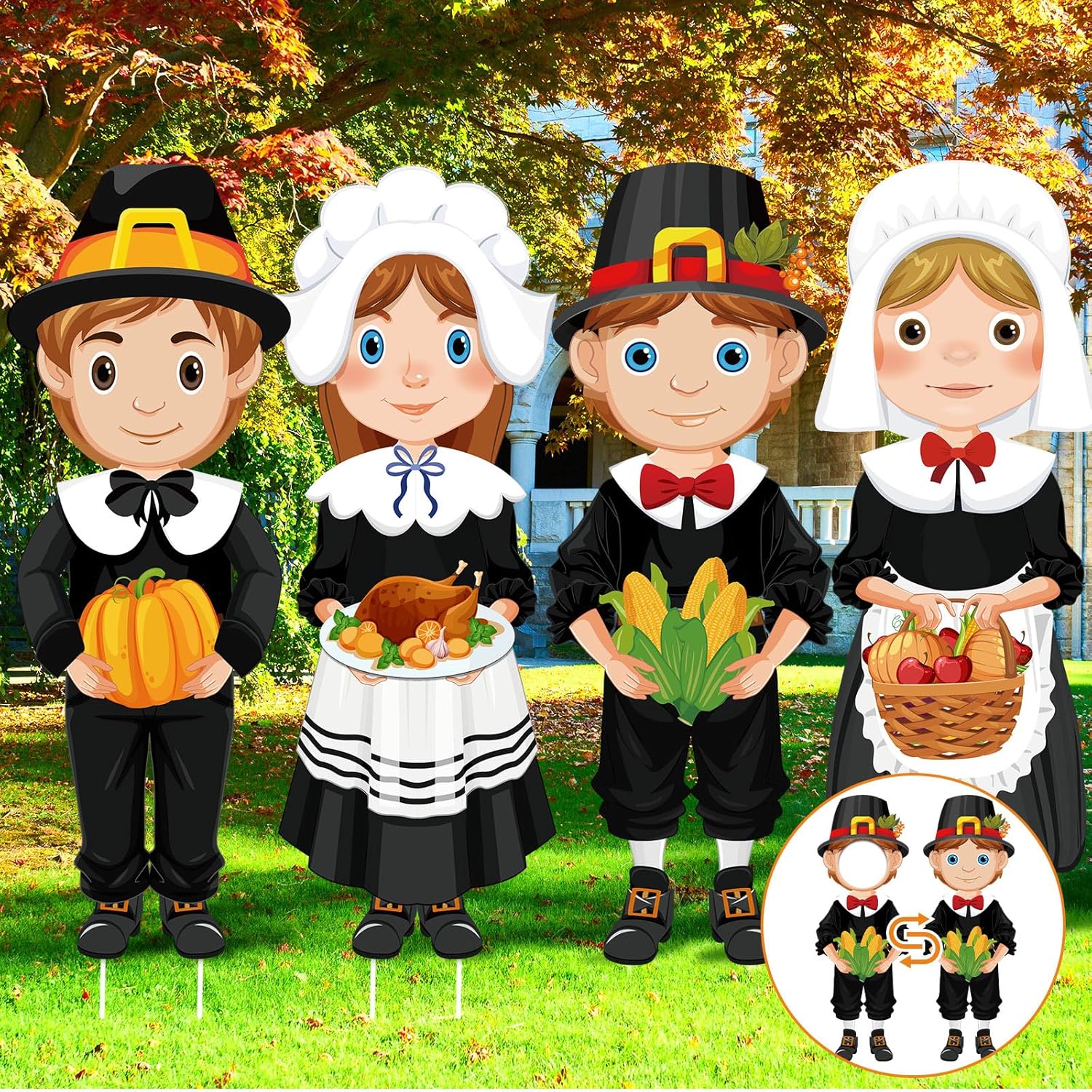 Amazon.com : Quzzil 4 Pcs Fall Yard Outdoor Decorations Large ...