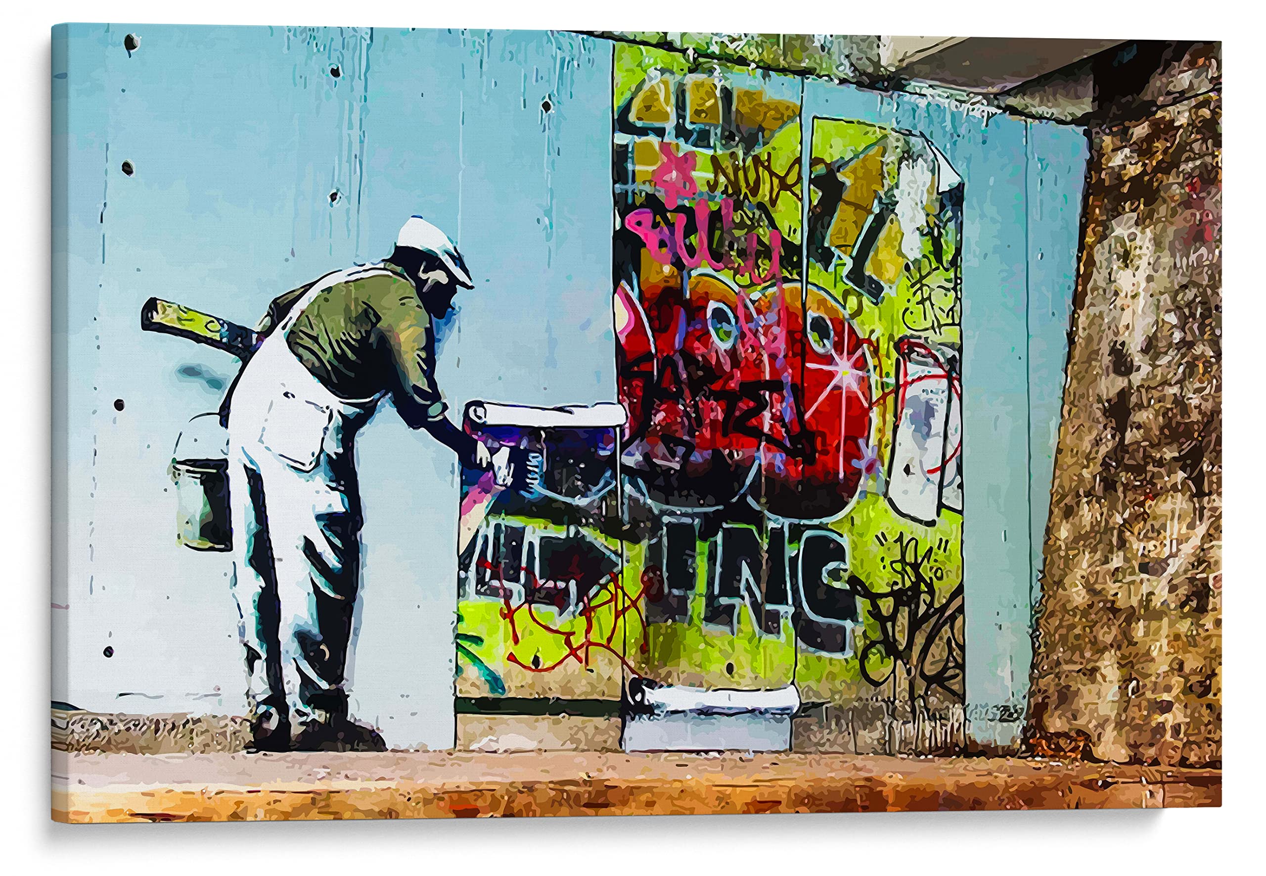 Banksy Graffiti Wallpaper Hanging