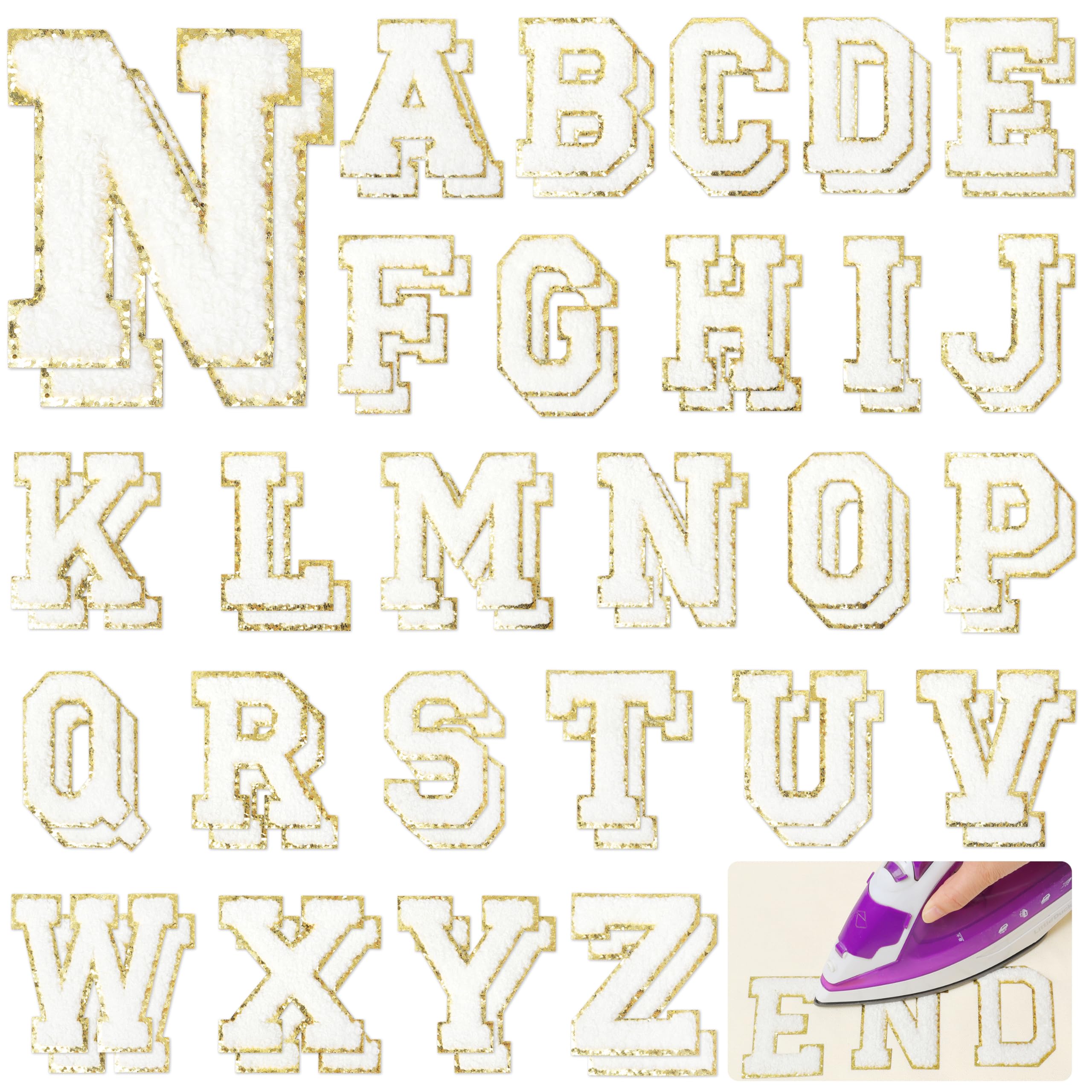 Amazon.com: Iron on Chenille Letters Patches for Clothing: NICEVINYL ...