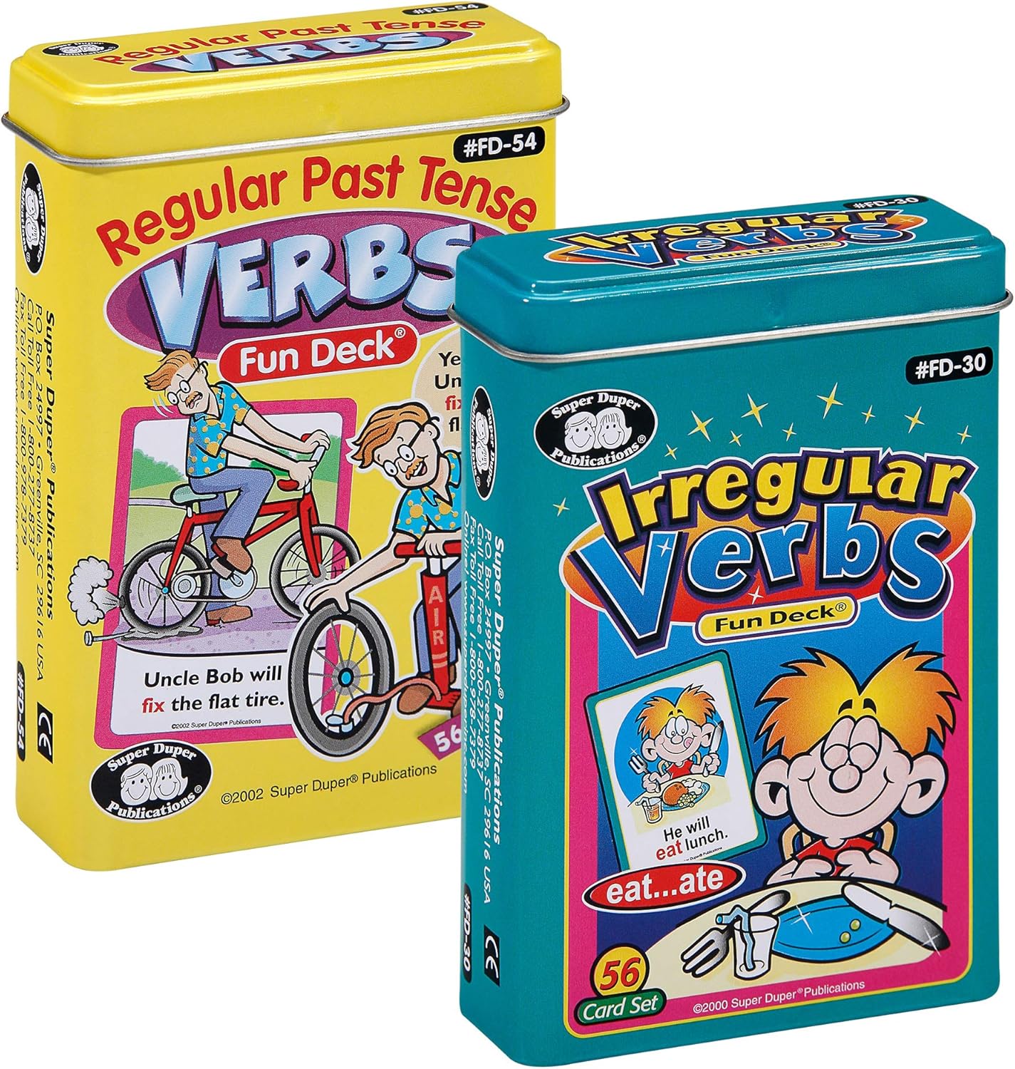 Amazon.com: Super Duper Publications | Regular Past Tense Verbs and Irregular Verbs Fun Deck ...
