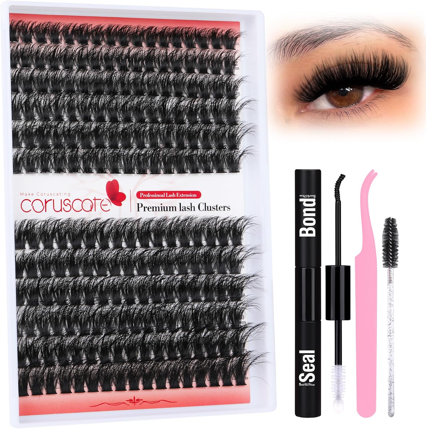 Fluffy Cluster Lashes Individual Eyelashes Kit 100D Thick D Curl ...