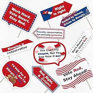 Amazon.com: Political Red Party Photo Booth Props - Republican Election ...