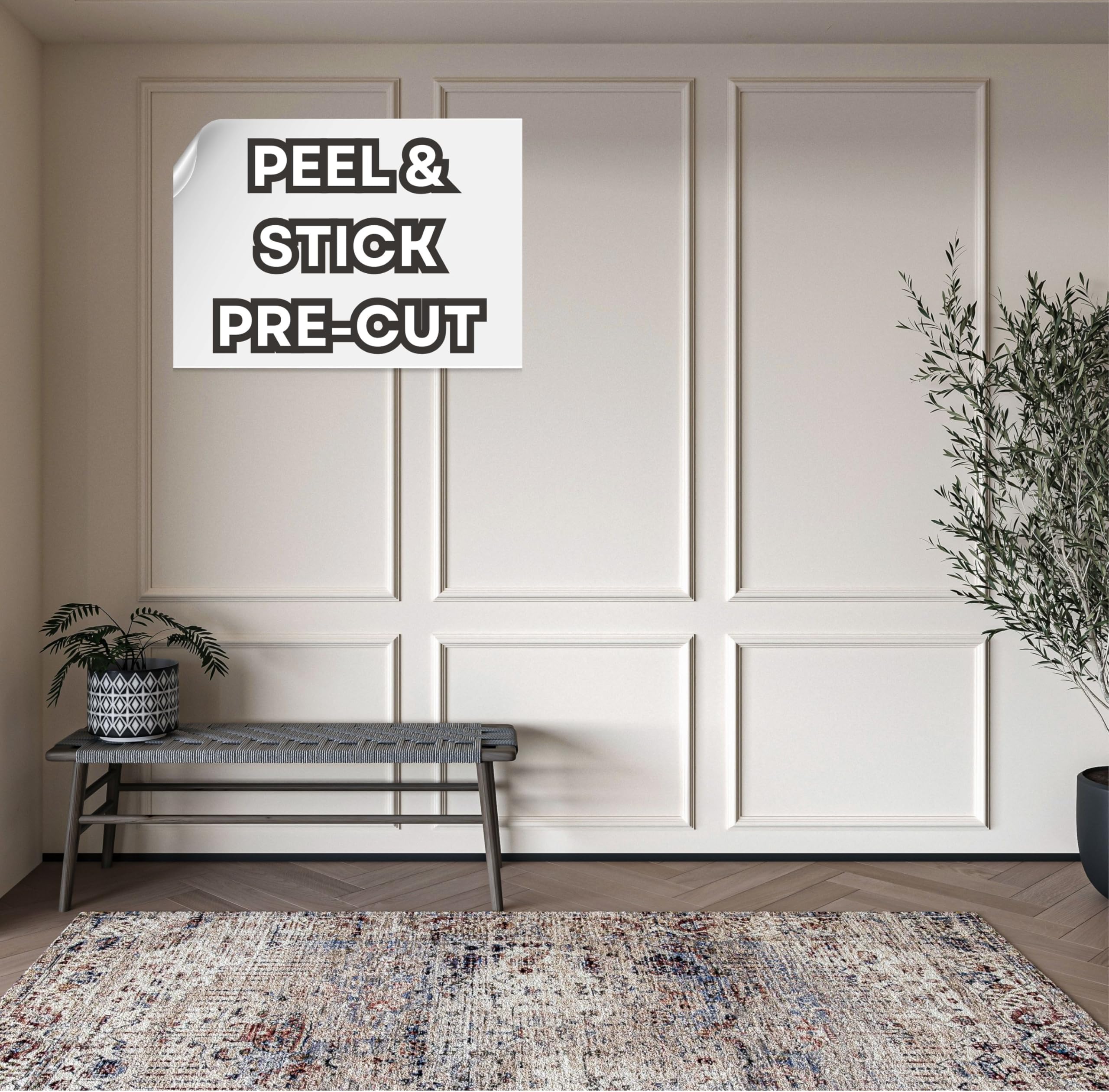 Amazon.com: Pangda DIY Peel and Stick Wall Moulding Kit Flat Wall ...