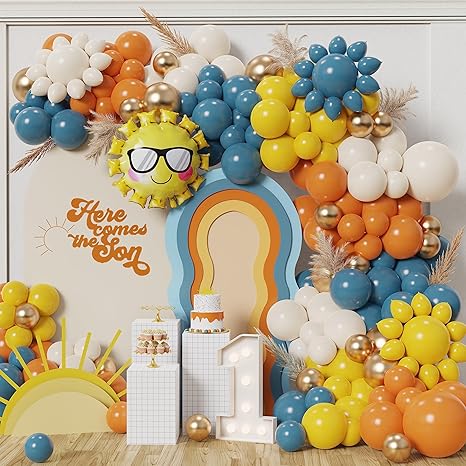 Amazon.com: Here Comes The Son Boho Sun Boys Balloon Garland with ...