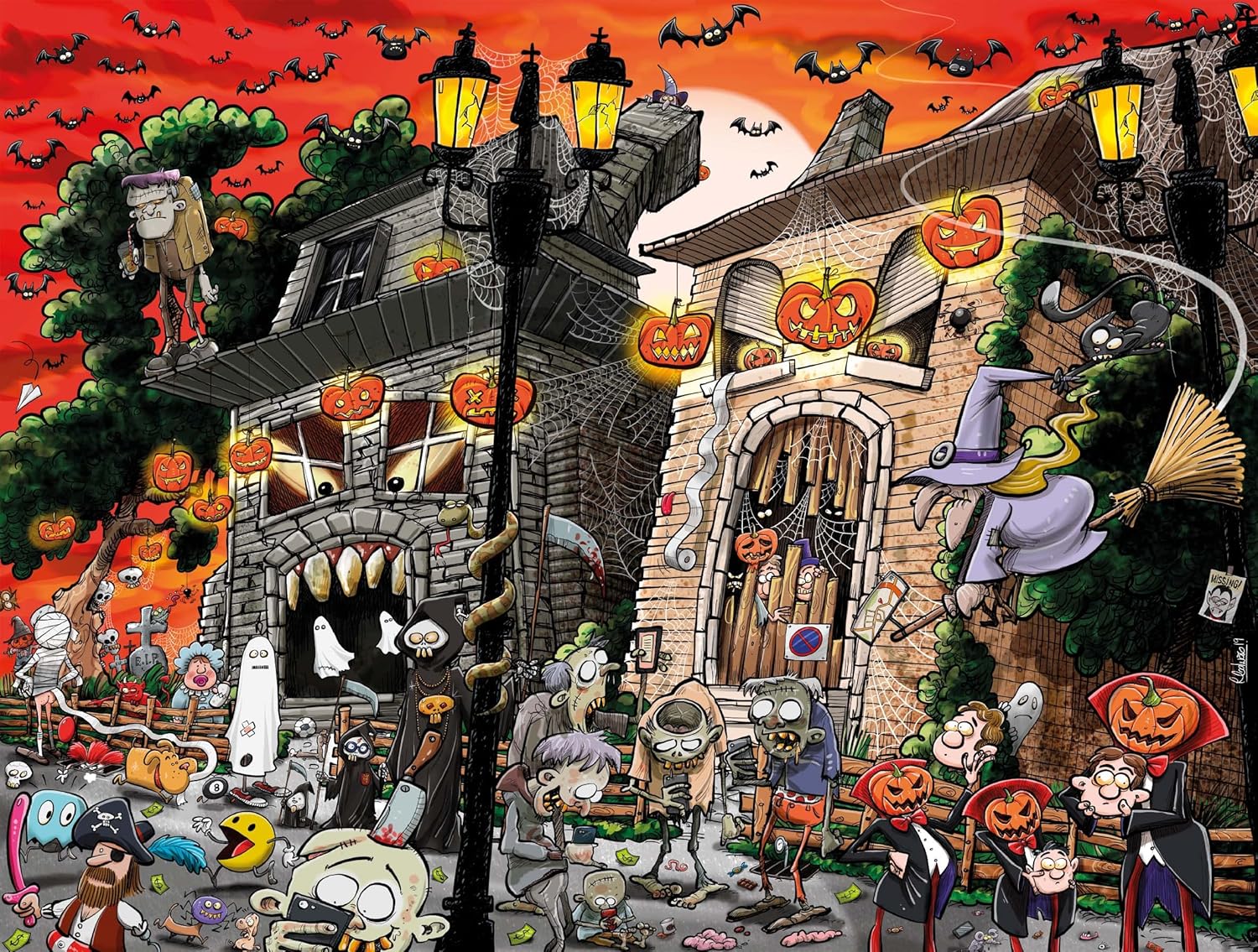 Amazon.com: Halloween Puzzle 500 Pieces - Chaos On Halloween 500 Piece ...