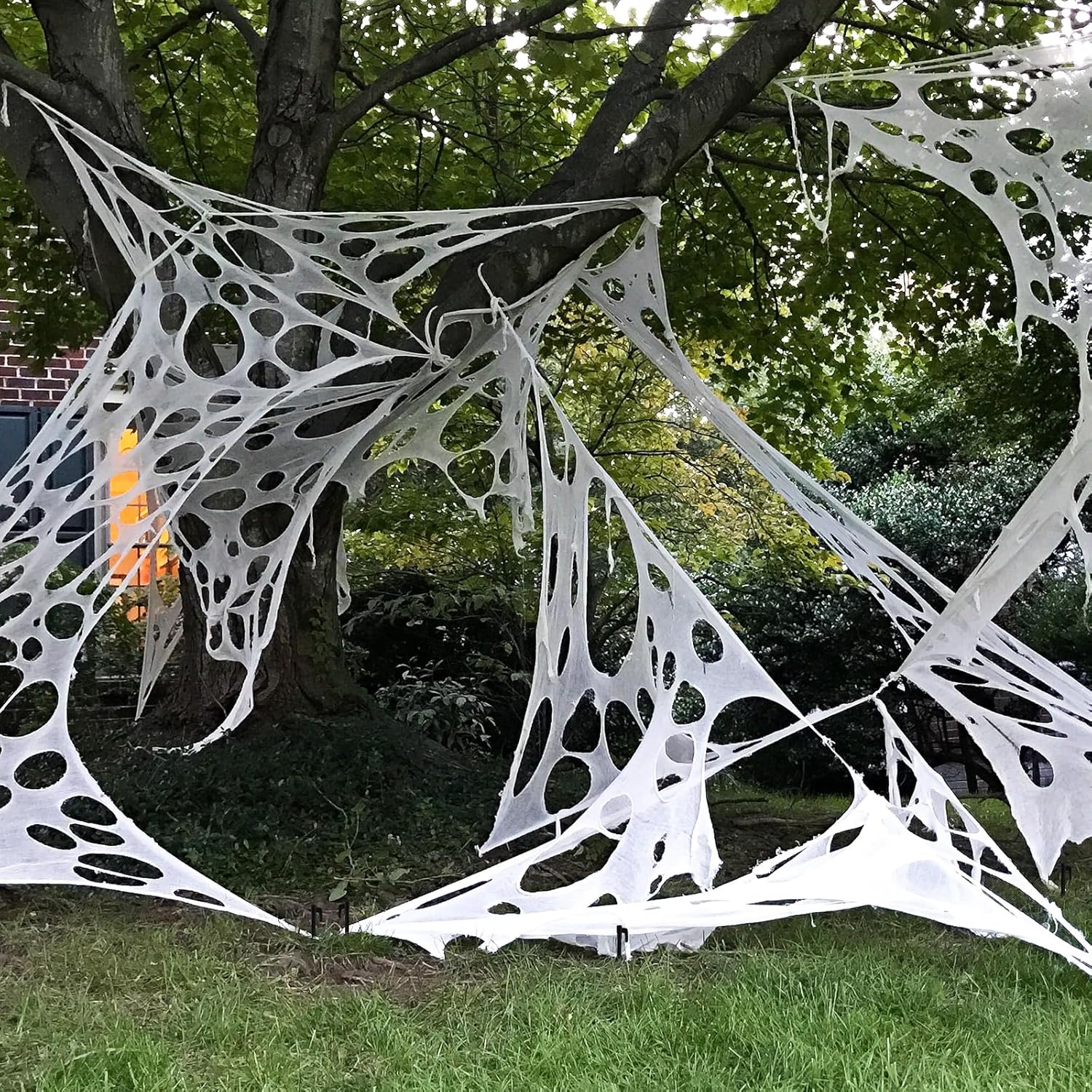 Halloween Decorations Spider Web Outdoor Reusable Stretchable Halloween ...