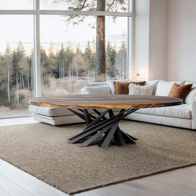 Flowyline Metal Coffee Table Base 16" H 230 Filar Black Steel Table ...