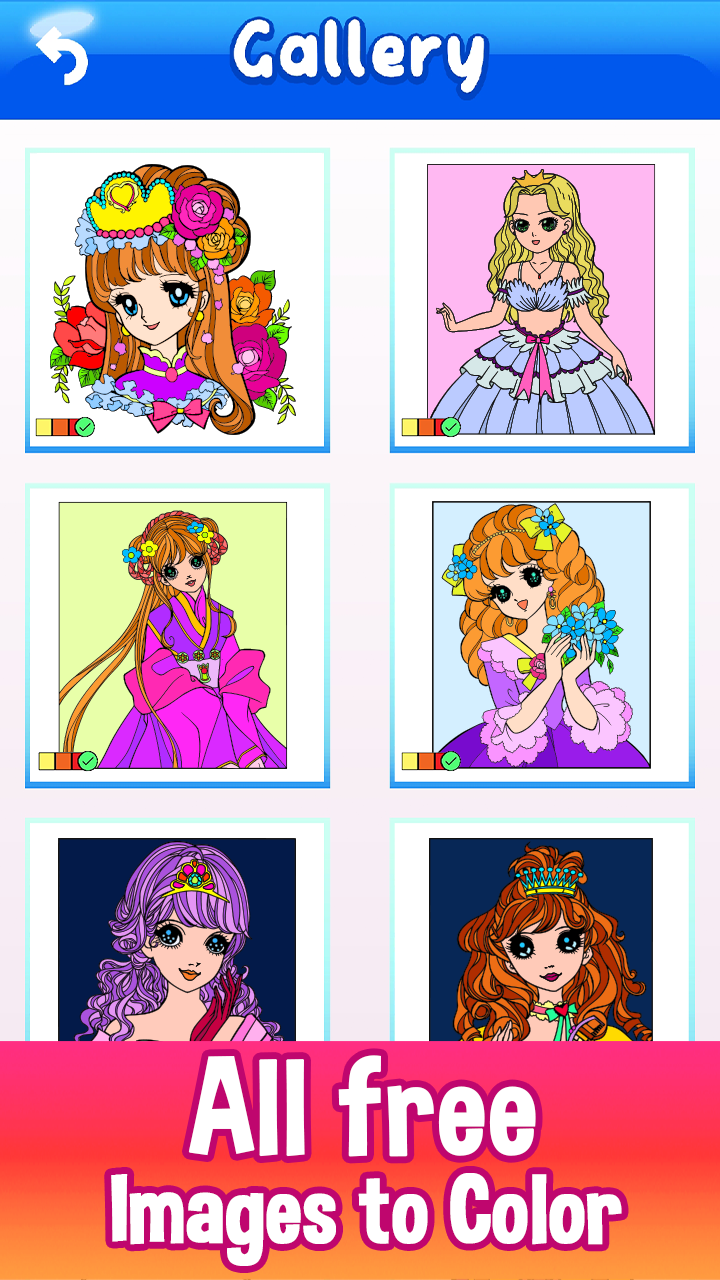 Anime Princess Coloring Book: Color By Number - Girls Coloring Games ...